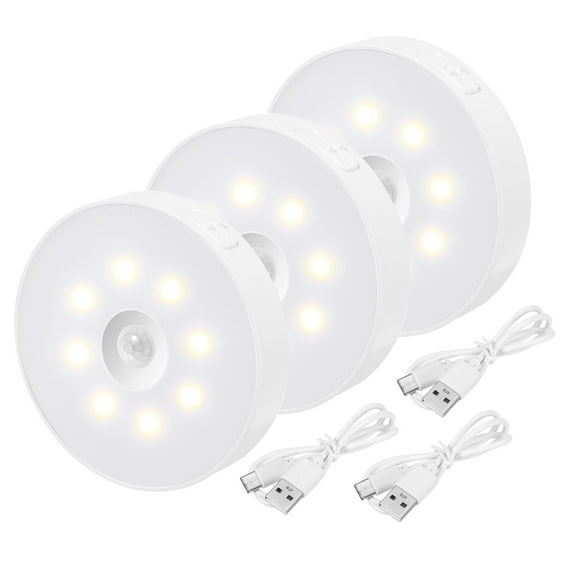 Uxcell 3pcs Indoor Smart Motion Sensor Rechargeable Stair Light, LED ...