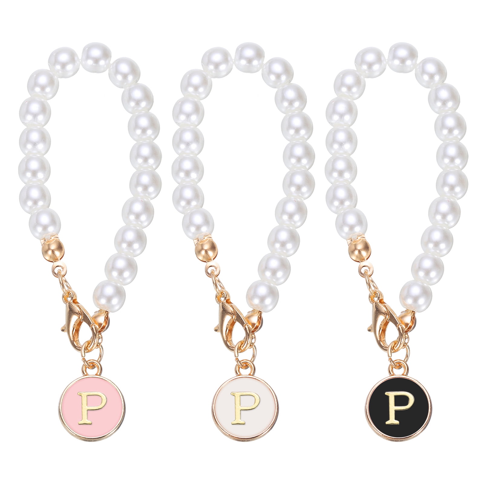 Uxcell 3pcs Letter Charm Accessories Pearl Chain for Tumbler Cup White ...