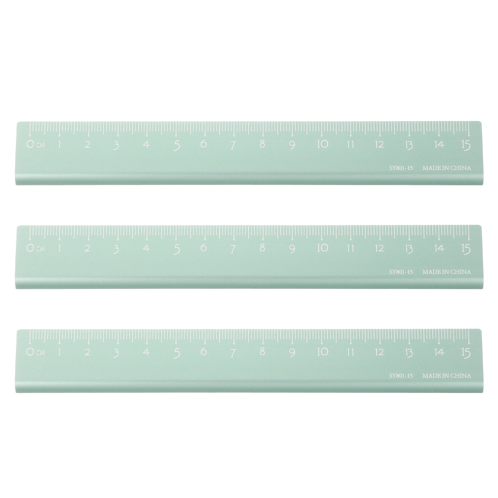 Uxcell 3pcs Metal Straight Ruler 15cm Metric Aluminum Alloy Triangle ...