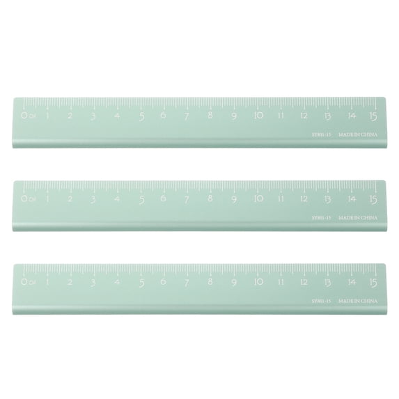 Uxcell 3pcs Metal Straight Ruler 15cm Metric Aluminum Alloy Triangle ...