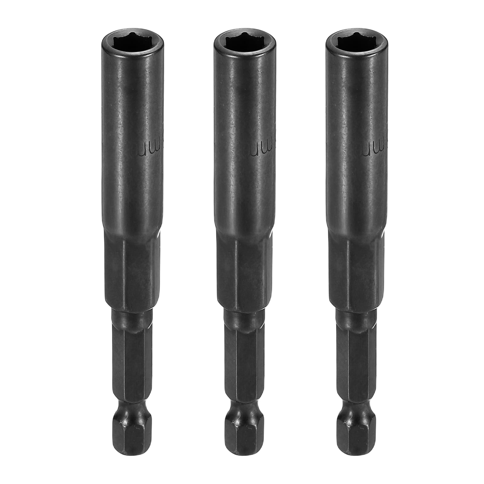Uxcell 3pcs Nut Driver Drill Bit 6mm Metric Socket 1/4" Hex Shank 3.15 ...