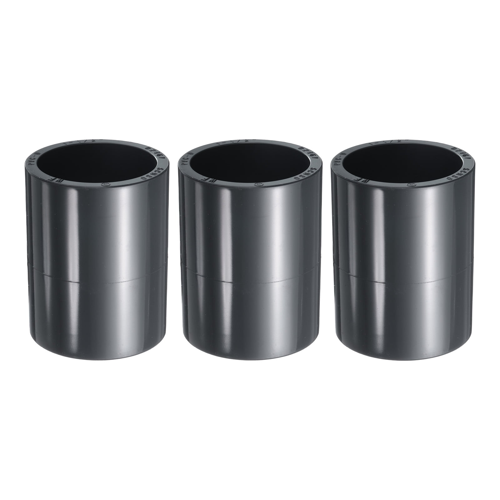 Uxcell 3pcs PVC Pipe Coupling Adapter 1-1/2" Straight Socket Pipe ...