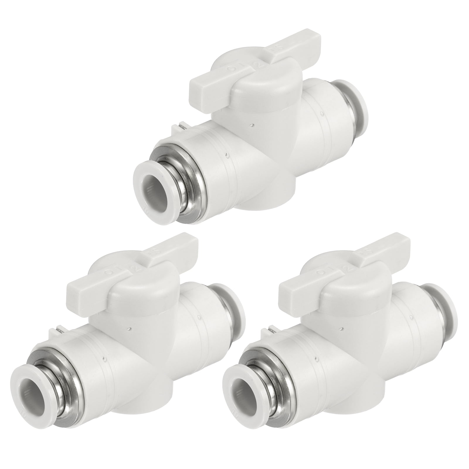 Uxcell 3pcs Pneumatic BUC Push to Connect Fitting Ball Valve 10mm Tube OD Air Flow Control Valve ...