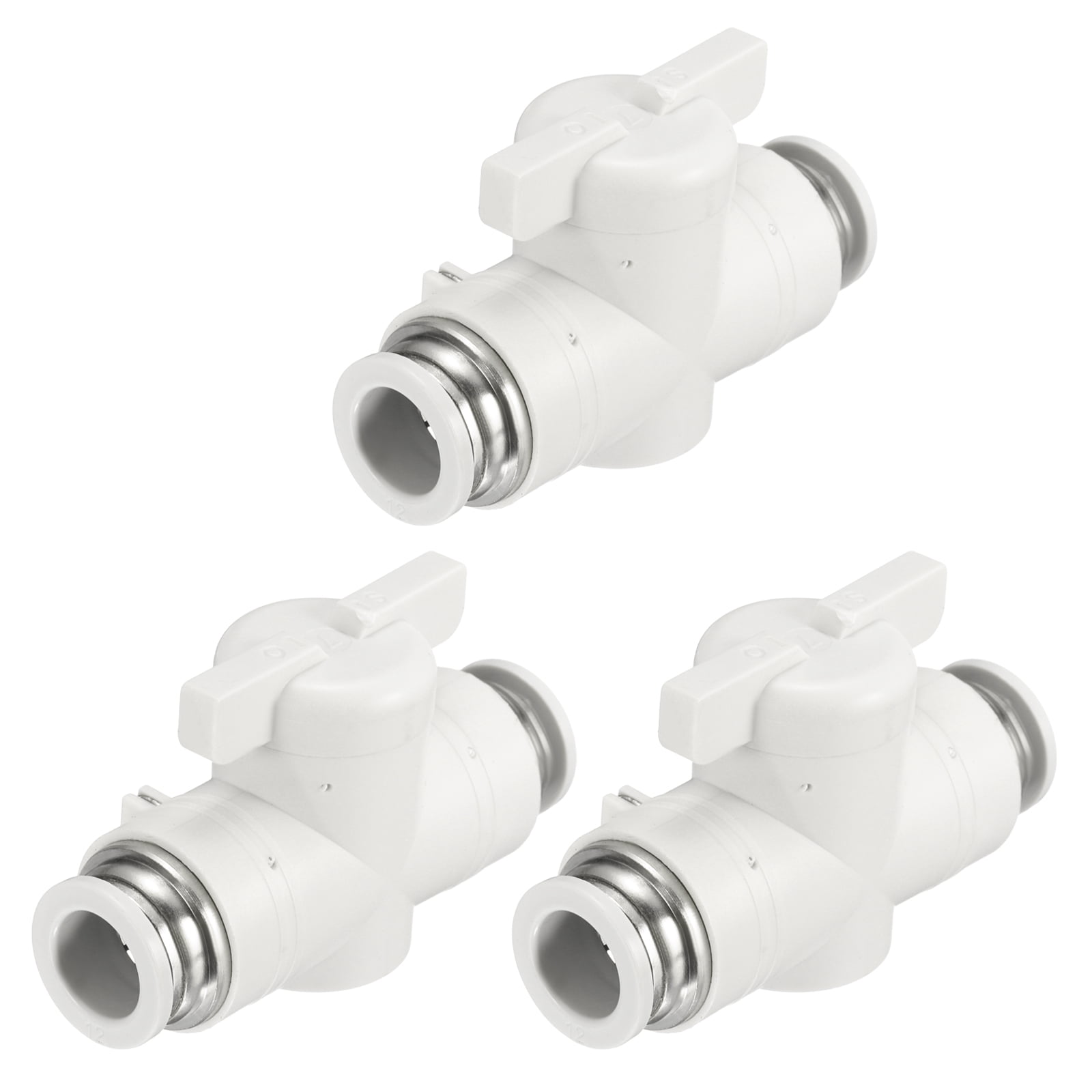 Uxcell 3pcs Pneumatic BUC Push to Connect Fitting Ball Valve 12mm Tube ...