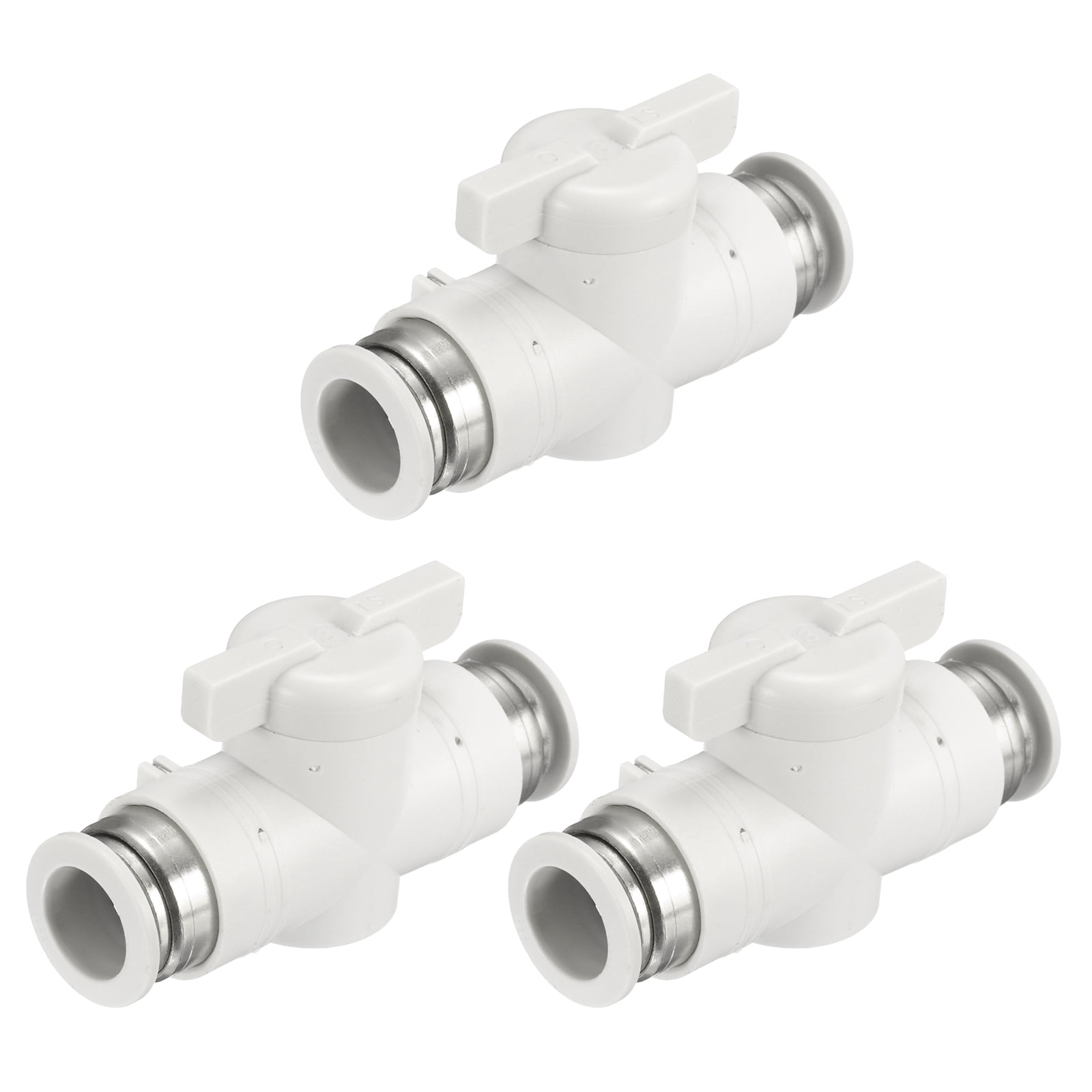 Uxcell 3pcs Pneumatic BUC Push to Connect Fitting Ball Valve 14mm Tube OD Air Flow Control Valve ...