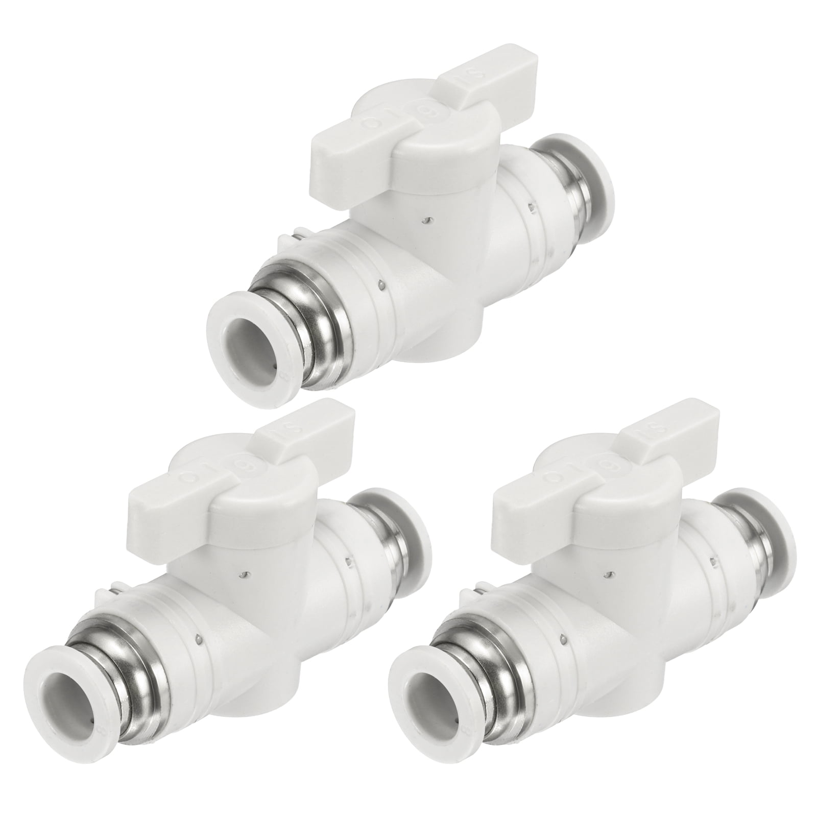 Uxcell 3pcs Pneumatic BUC Push to Connect Fitting Ball Valve 8mm Tube OD Air Flow Control Valve ...