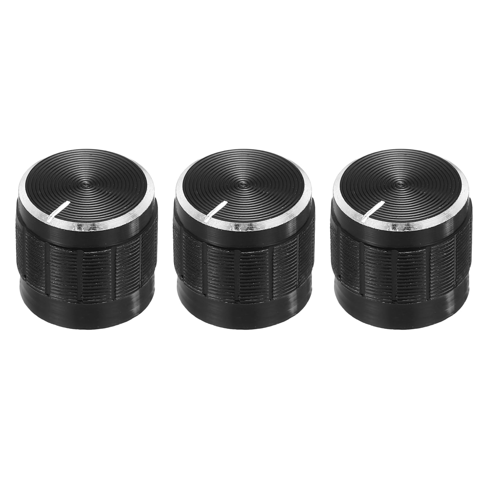 3pcs Potentiometer Knob Knurled Shaft Black Aluminum 6mm Shaft Dia. Rotary Knob 15mmx13mm Volume ...
