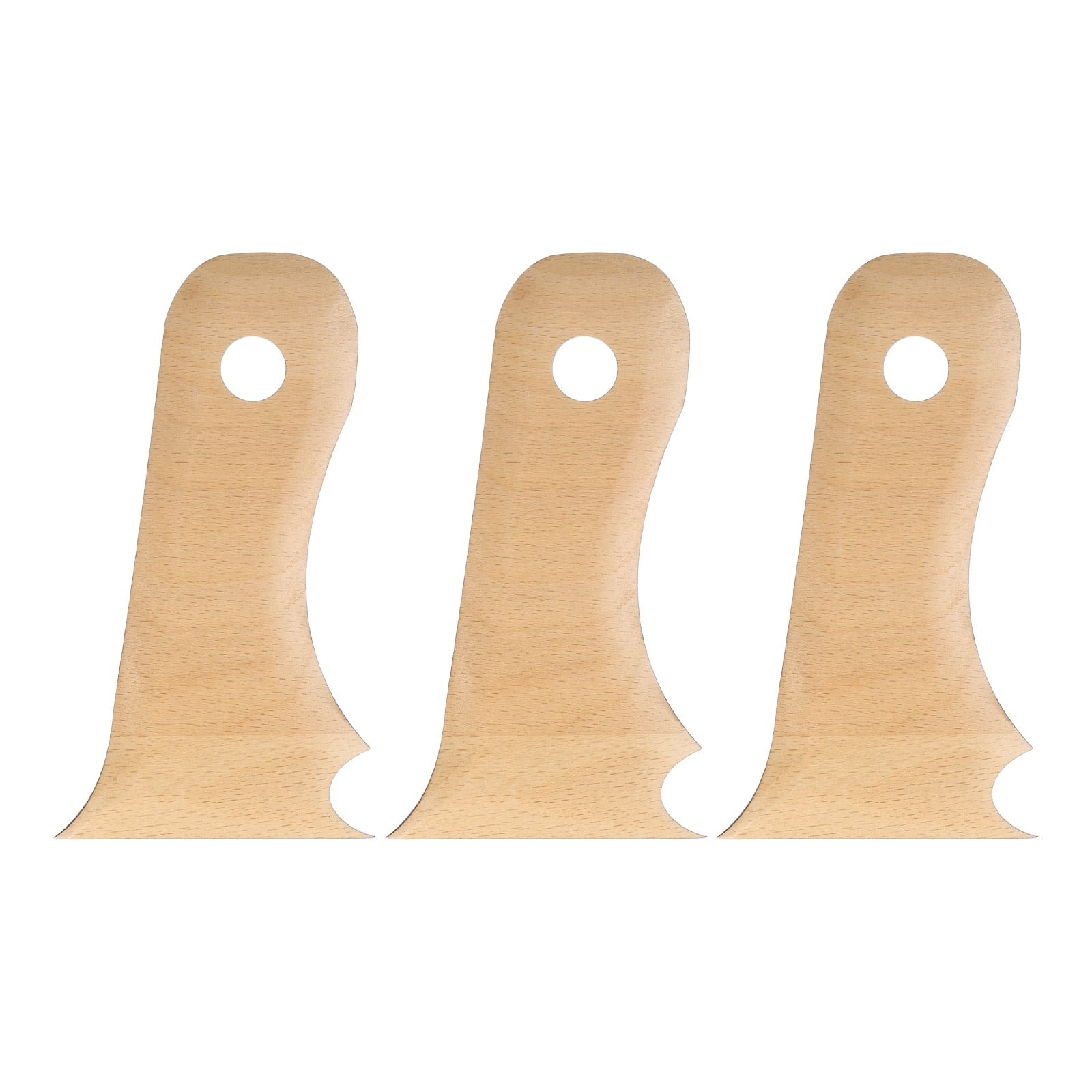 Uxcell 3pcs Pottery Ribs Trimming Tools Beech Pottery Profile Curved ...