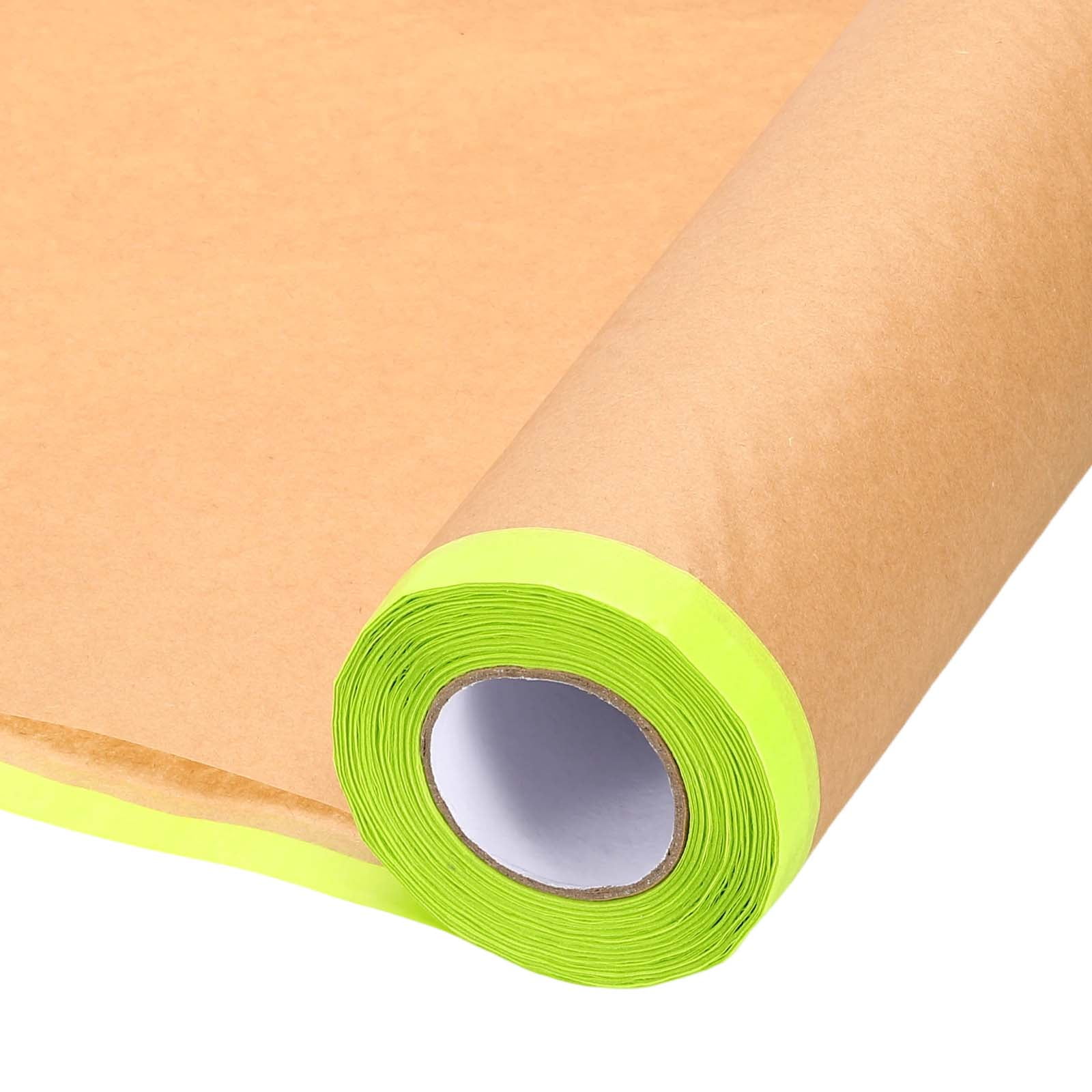 Uxcell 3pcs Pre-Taped Masking Paper, 24" x 49 ft Paint Adhesive ...