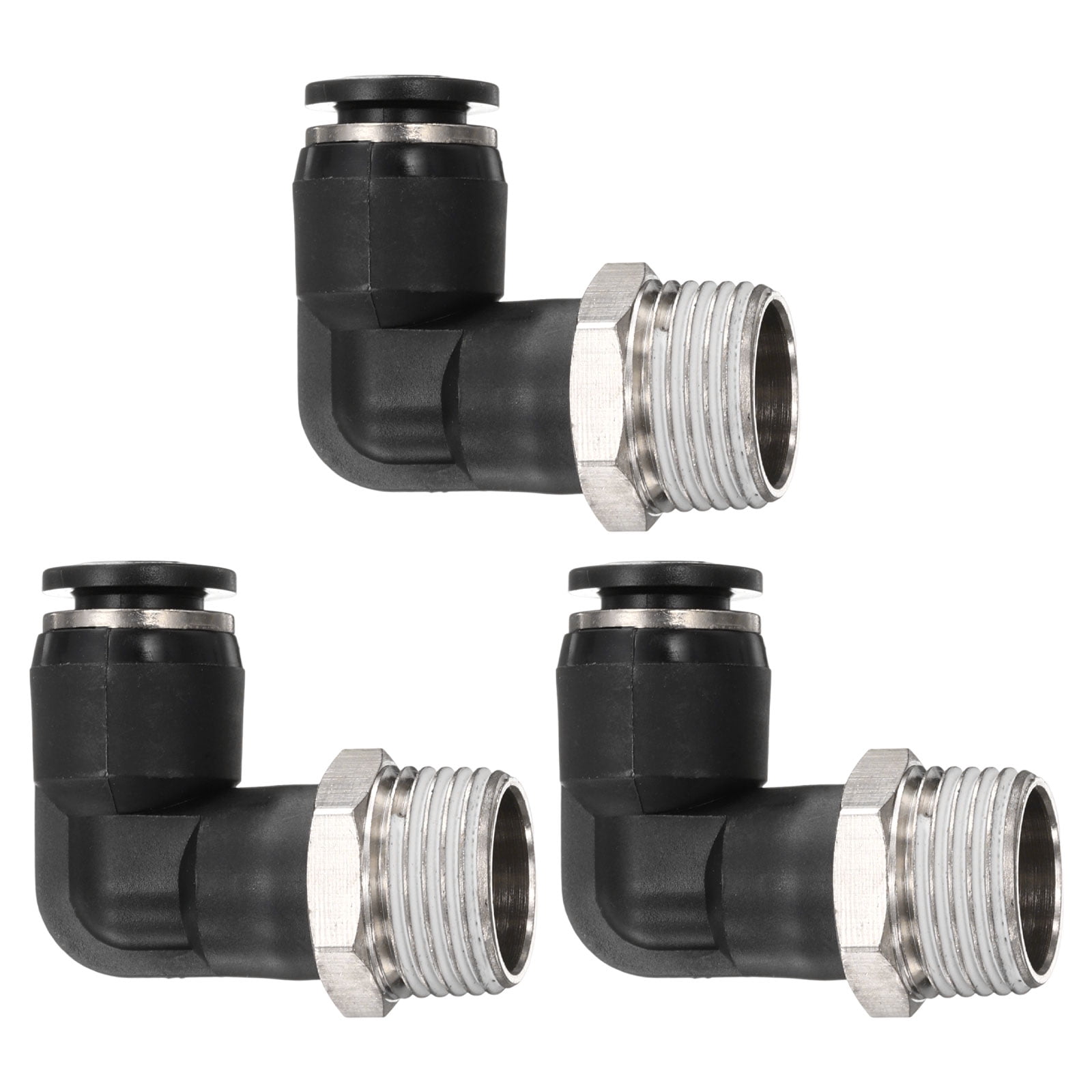 Uxcell 3pcs Push to Connect Tube Fitting 3/8" BSPT Male Thread x 8mm ID ...