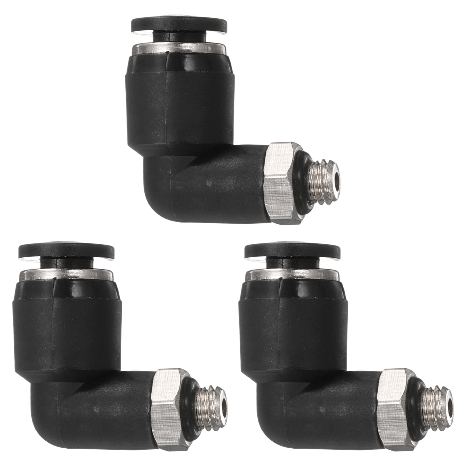 Uxcell 3pcs Push to Connect Tube Fitting M5x0.8 Male Thread x 4mm ID 90 ...