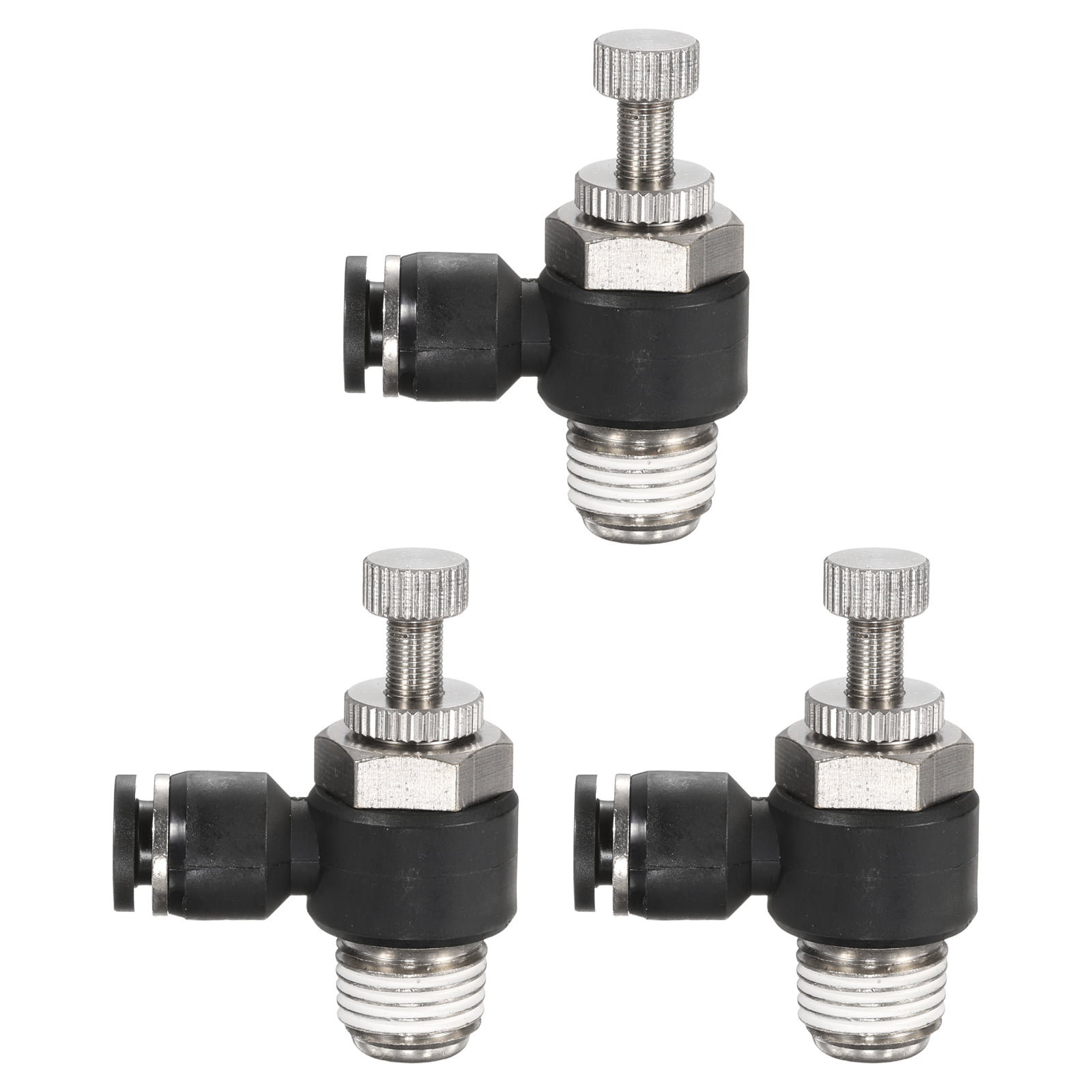 Uxcell 3pcs SL1/4-NPT1/4 Air Flow Control Valve Push to Connect Fitting 1/4 Inch OD 1/8 Inch NPT ...