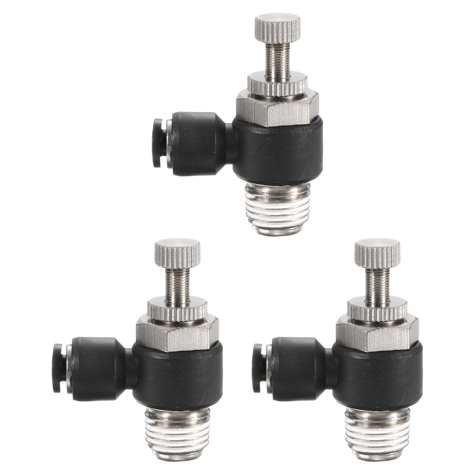 Uxcell 3pcs SL1/8-NPT1/4 Air Flow Control Valve Push to Connect Fitting 1/4 Inch OD 1/8 Inch NPT ...