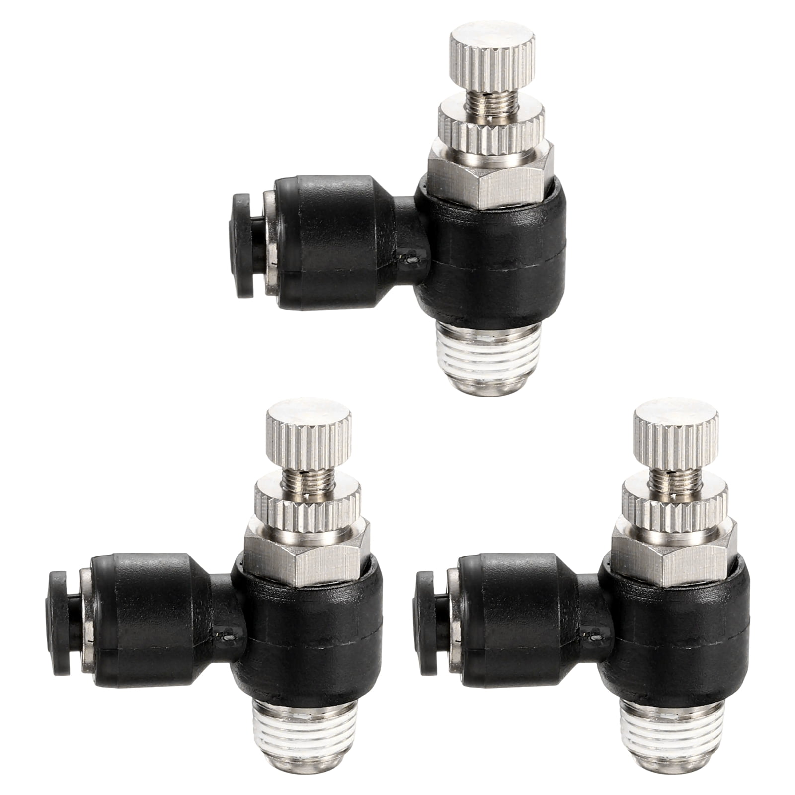 Uxcell 3pcs SL1/8-NPT1/8 Air Flow Control Valve Push to Connect Fitting 1/4 Inch OD 1/8 Inch NPT ...