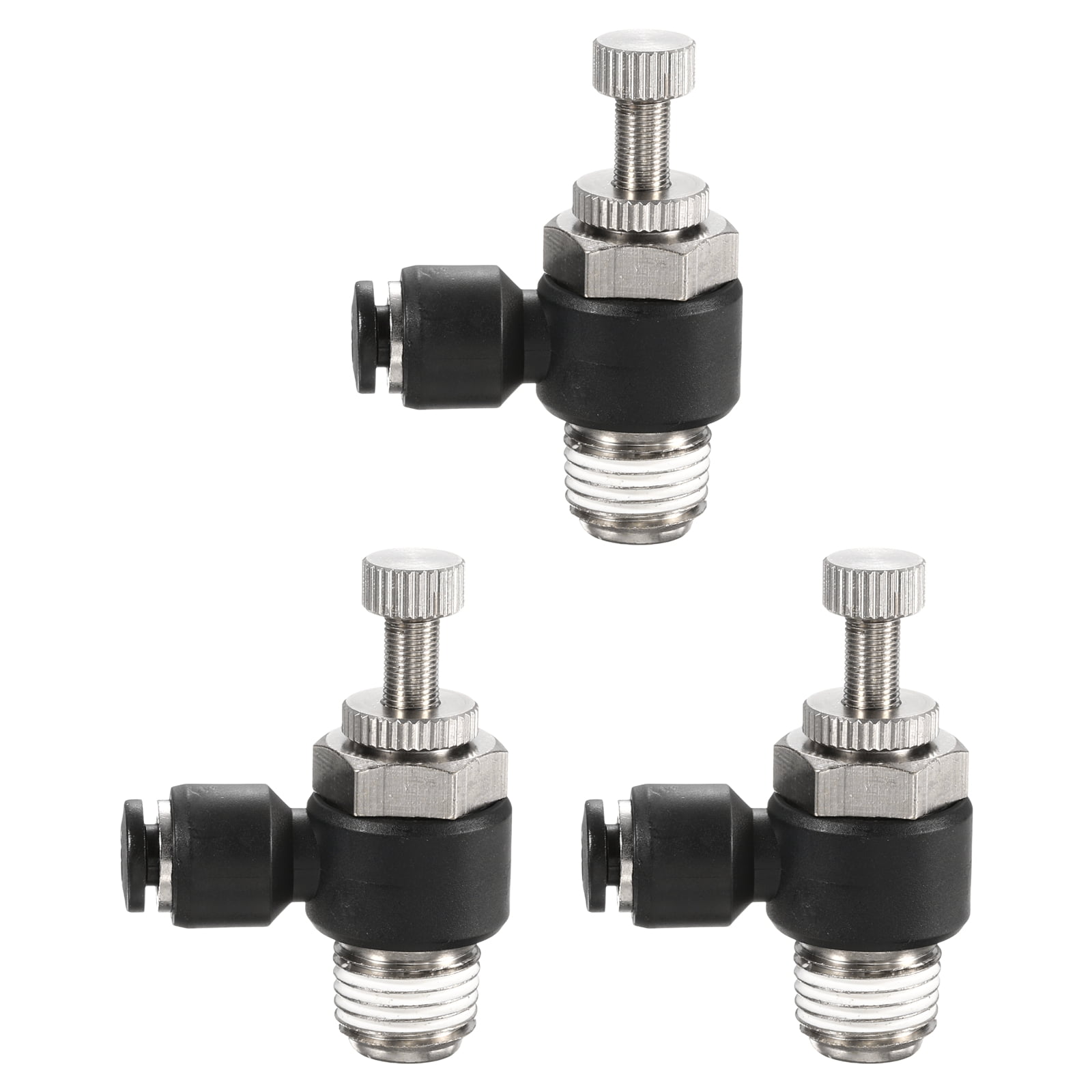Uxcell 3pcs SL4-NPT1/4 Air Flow Control Valve Push to Connect Fitting 1/4 Inch OD 1/8 Inch NPT ...