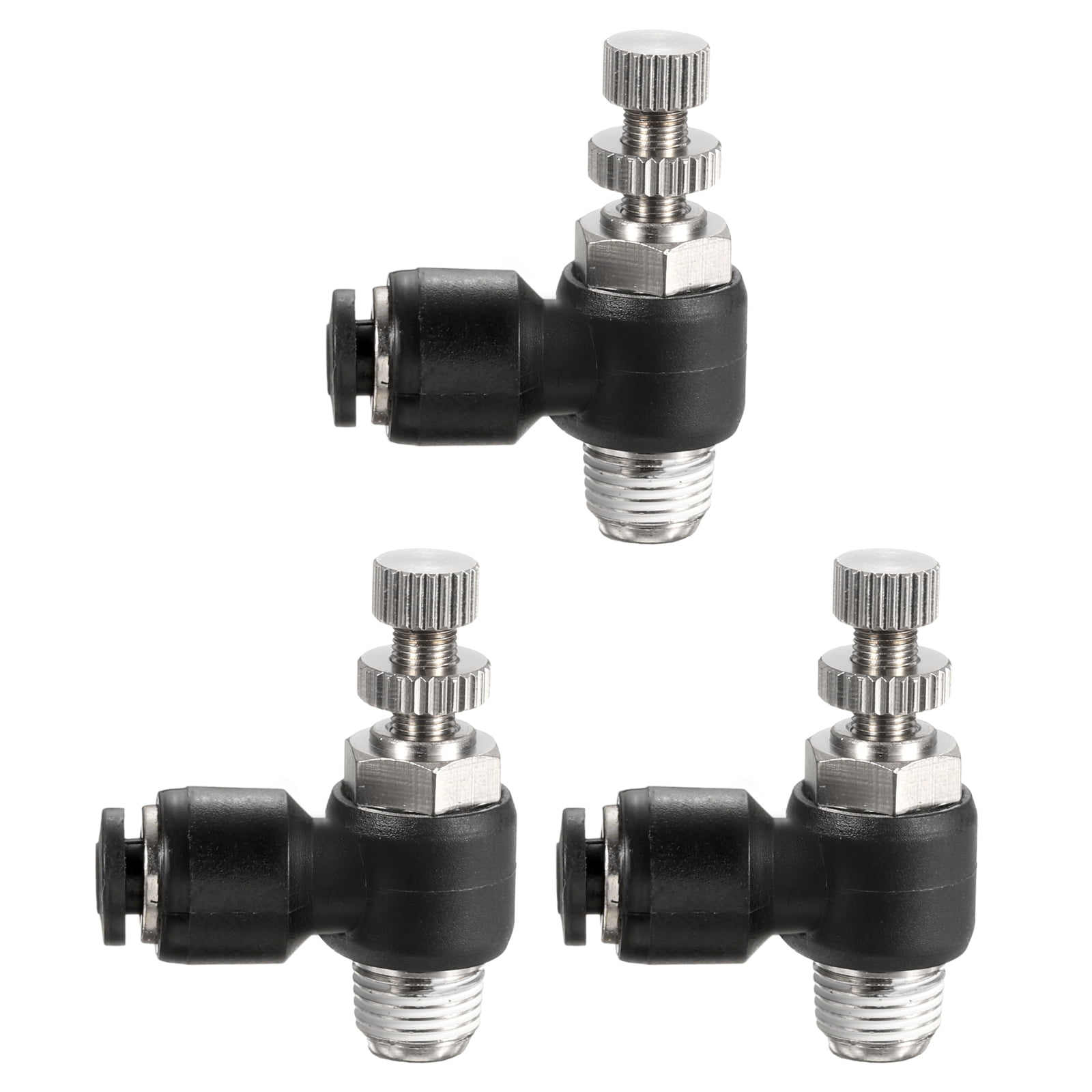 Uxcell 3pcs SL4-NPT1/8 Air Flow Control Valve Push to Connect Fitting 1/4 Inch OD 1/8 Inch NPT ...