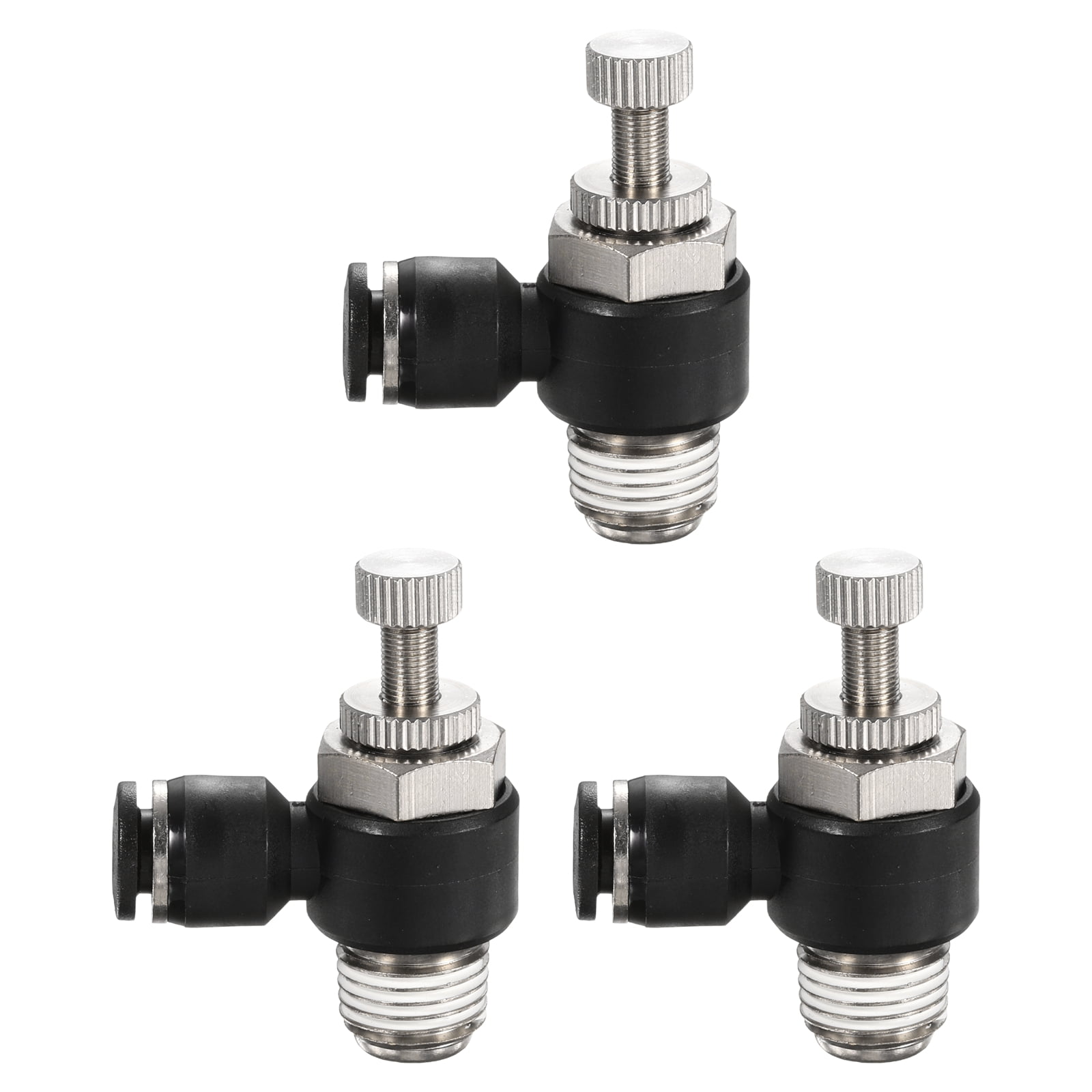 Uxcell 3pcs SL6-NPT1/4 Air Flow Control Valve Push to Connect Fitting 1/4 Inch OD 1/8 Inch NPT ...