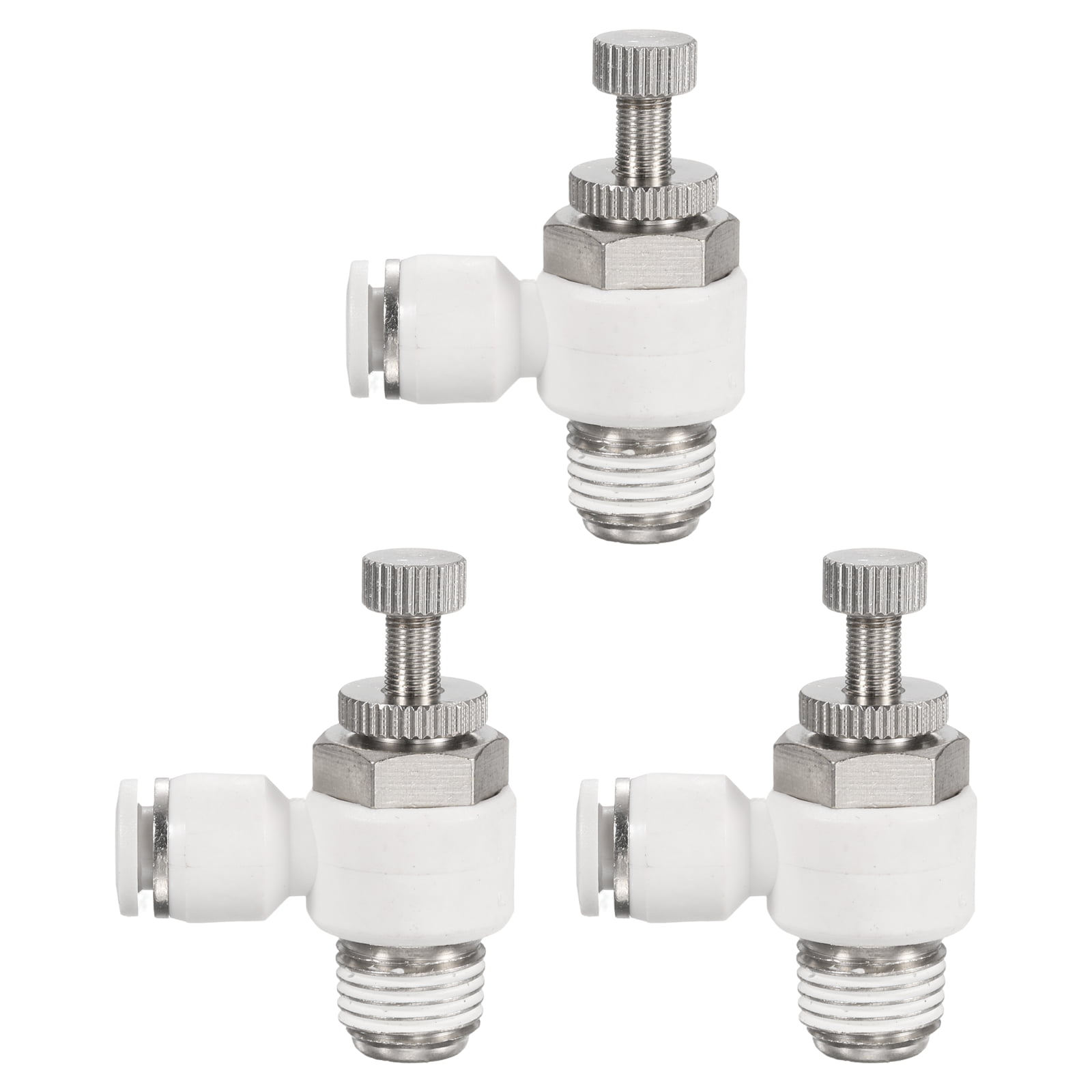 Uxcell 3pcs SL6-NPT1/4 Air Flow Control Valve Push to Connect Fitting 1/4 Inch OD 1/8 Inch NPT ...