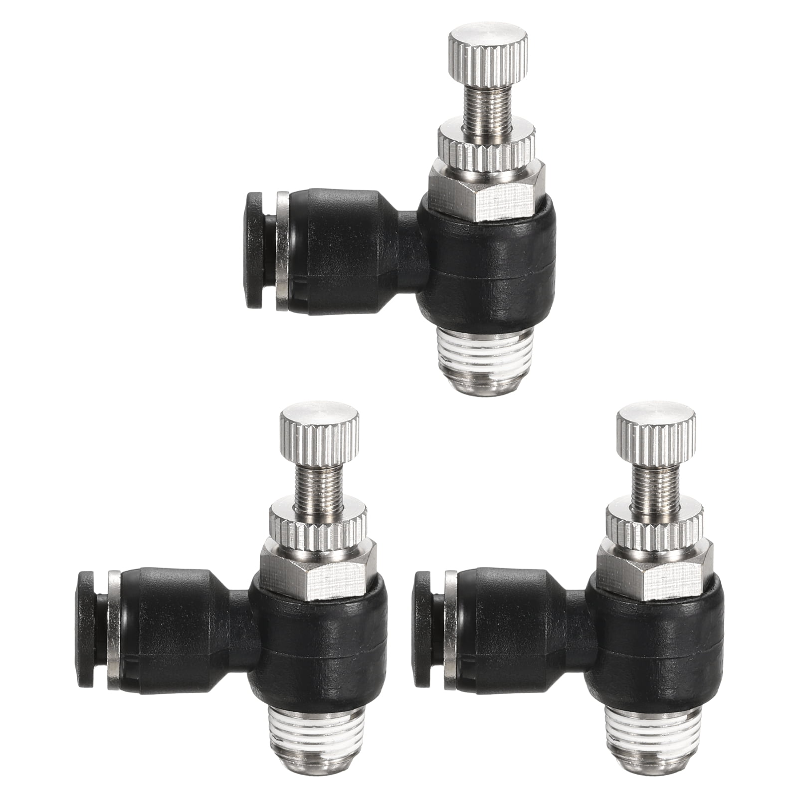 Uxcell 3pcs SL6-NPT1/8 Air Flow Control Valve Push to Connect Fitting 1/4 Inch OD 1/8 Inch NPT ...