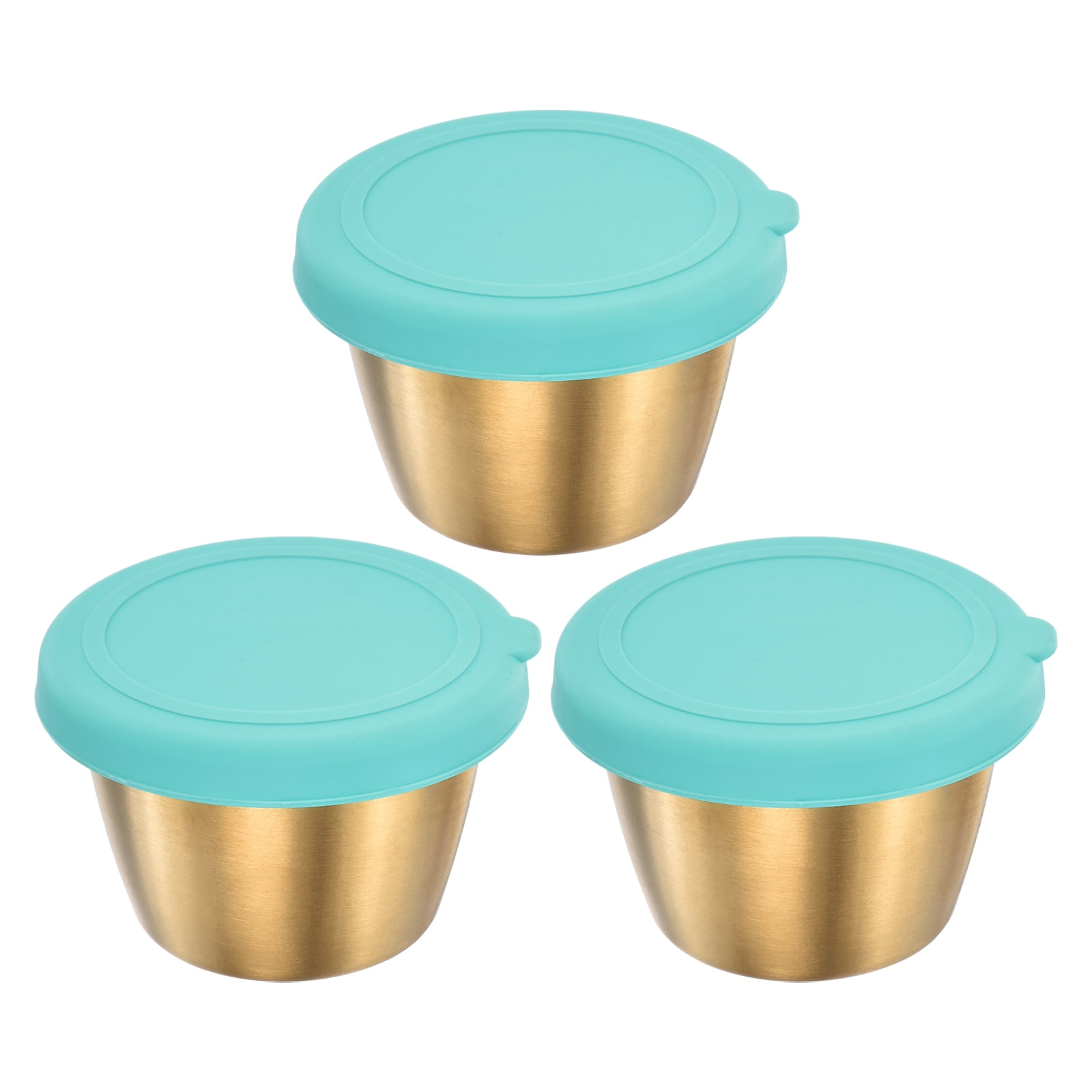 Uxcell 3pcs Salad Dressing Container, 2.4oz Leak Proof Condiment Cups Container for Picnic ...