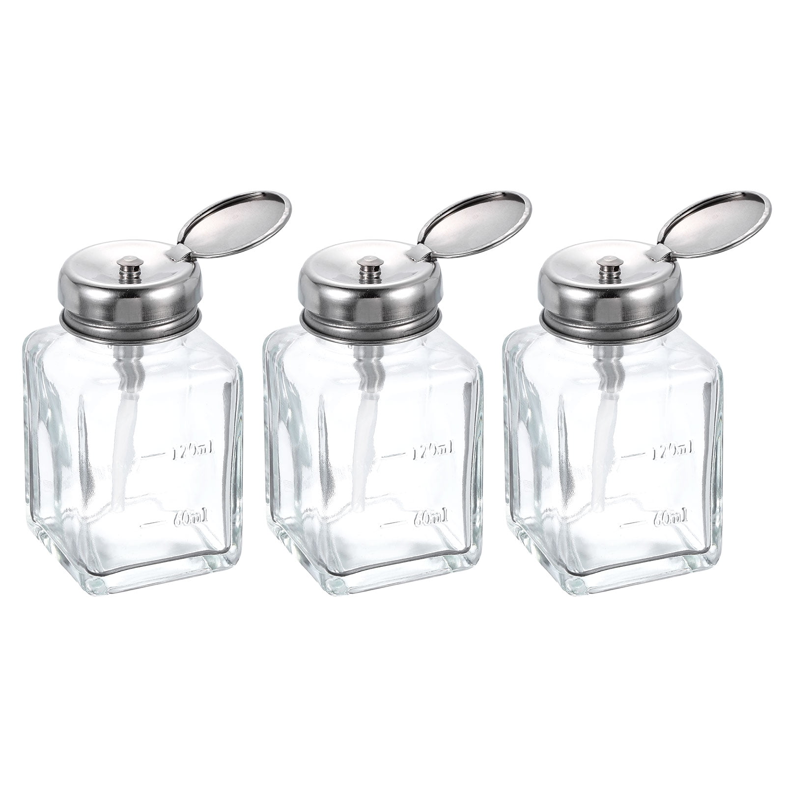 Uxcell 3pcs Solvent Alcohol Dispensers 120ml Push Down Liquid Bottle ...