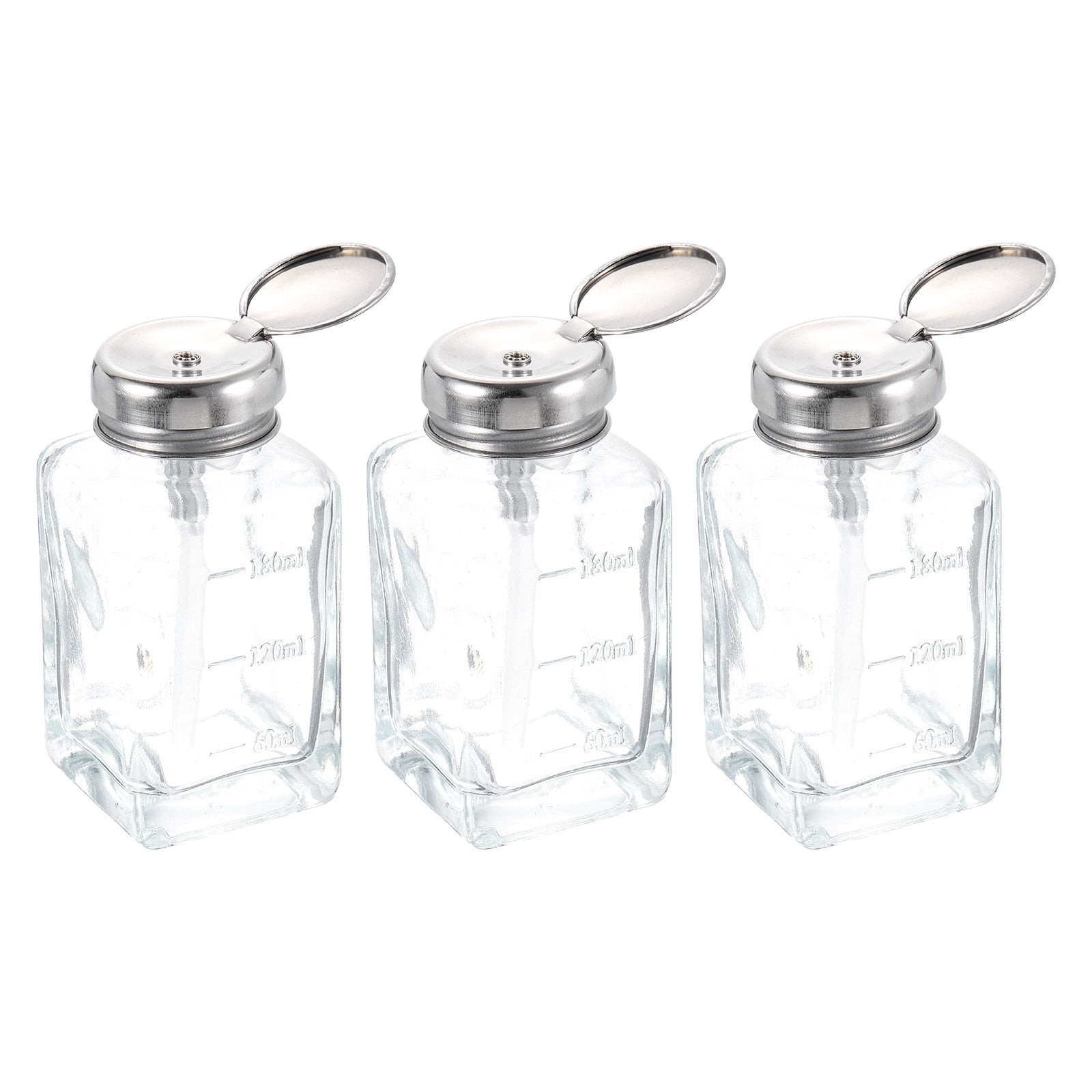 Uxcell 3pcs Solvent Alcohol Dispensers 180ml Push Down Liquid Bottle ...