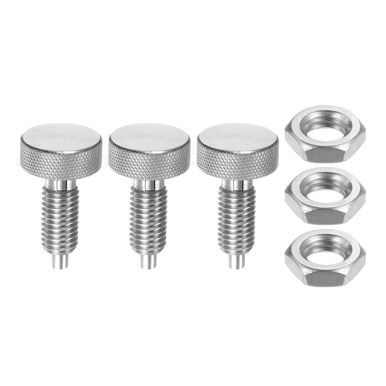 Uxcell 3pcs Spring Plunger M12x1.75 Thread Size Pin Dia.6mm Knurled ...