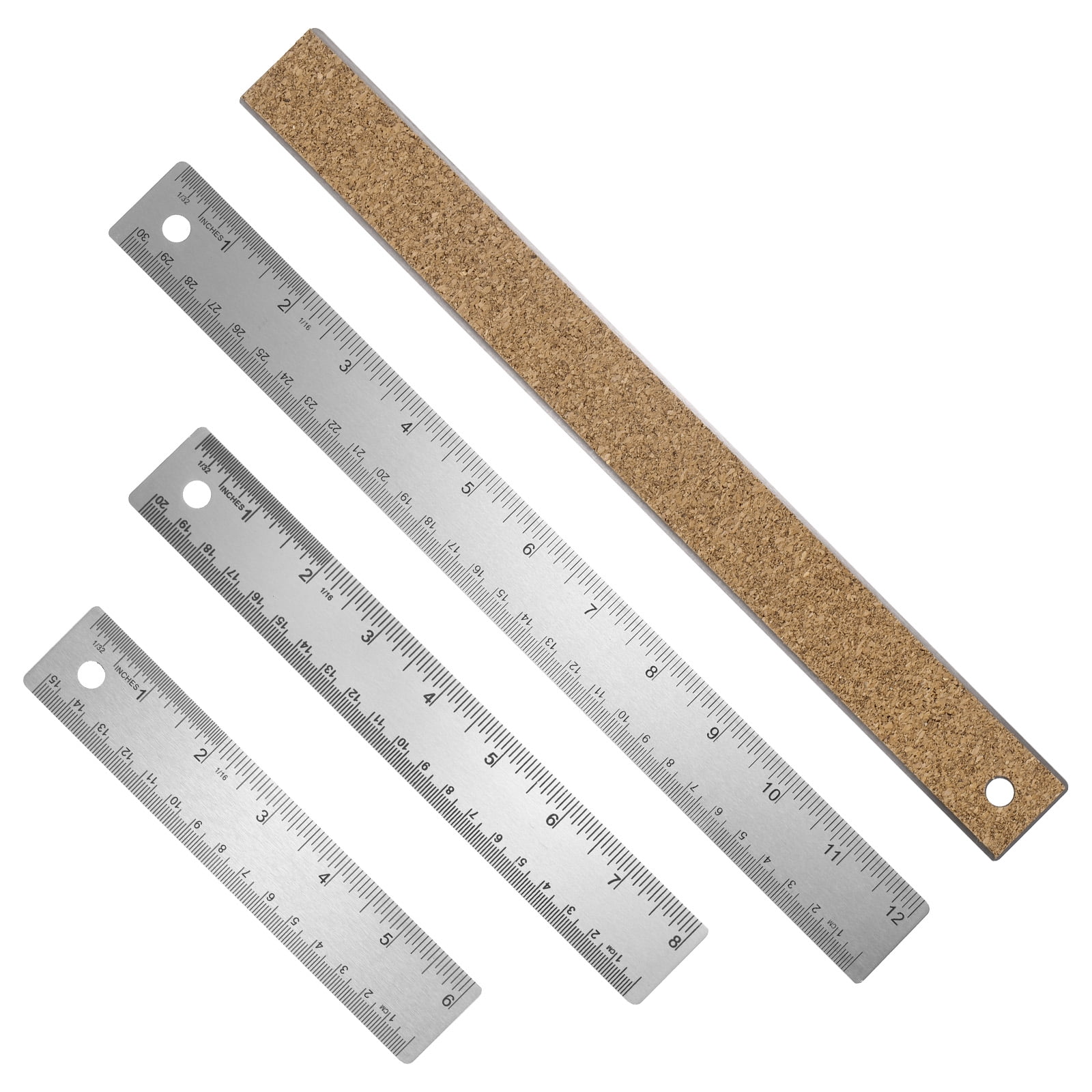 Uxcell 3pcs Stainless Steel Metal Ruler 15/20/30cm Straight Edge Ruler ...