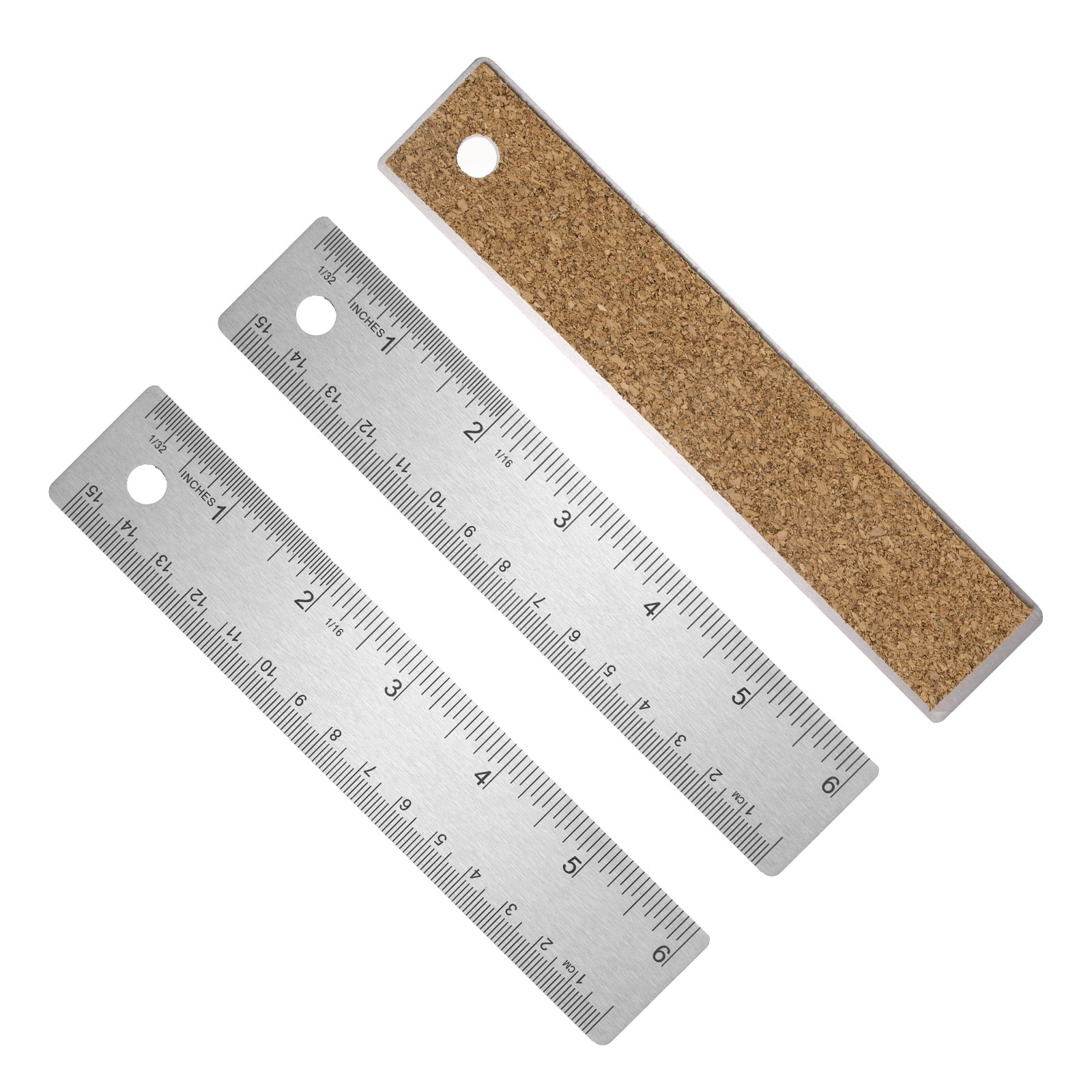 Uxcell 3pcs Stainless Steel Metal Ruler 15cm Straight Edge Ruler with ...