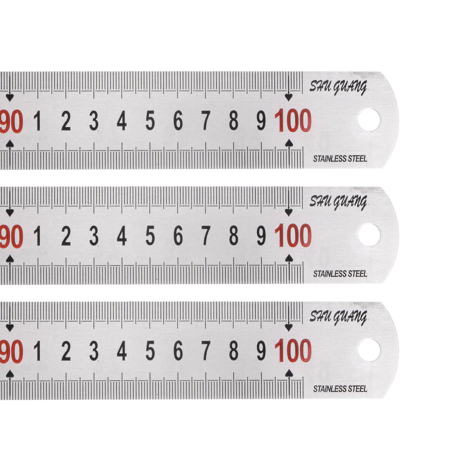 Uxcell 3pcs Stainless Steel Ruler 40"x1/16"x13/8" Straight Edge ...