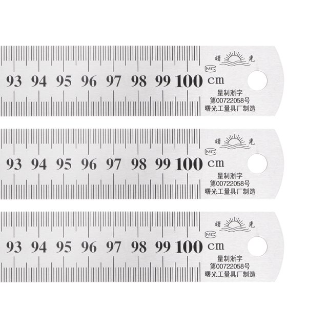 Uxcell 3pcs Stainless Steel Ruler 40"x1/25"x11/7" Straight Edge ...