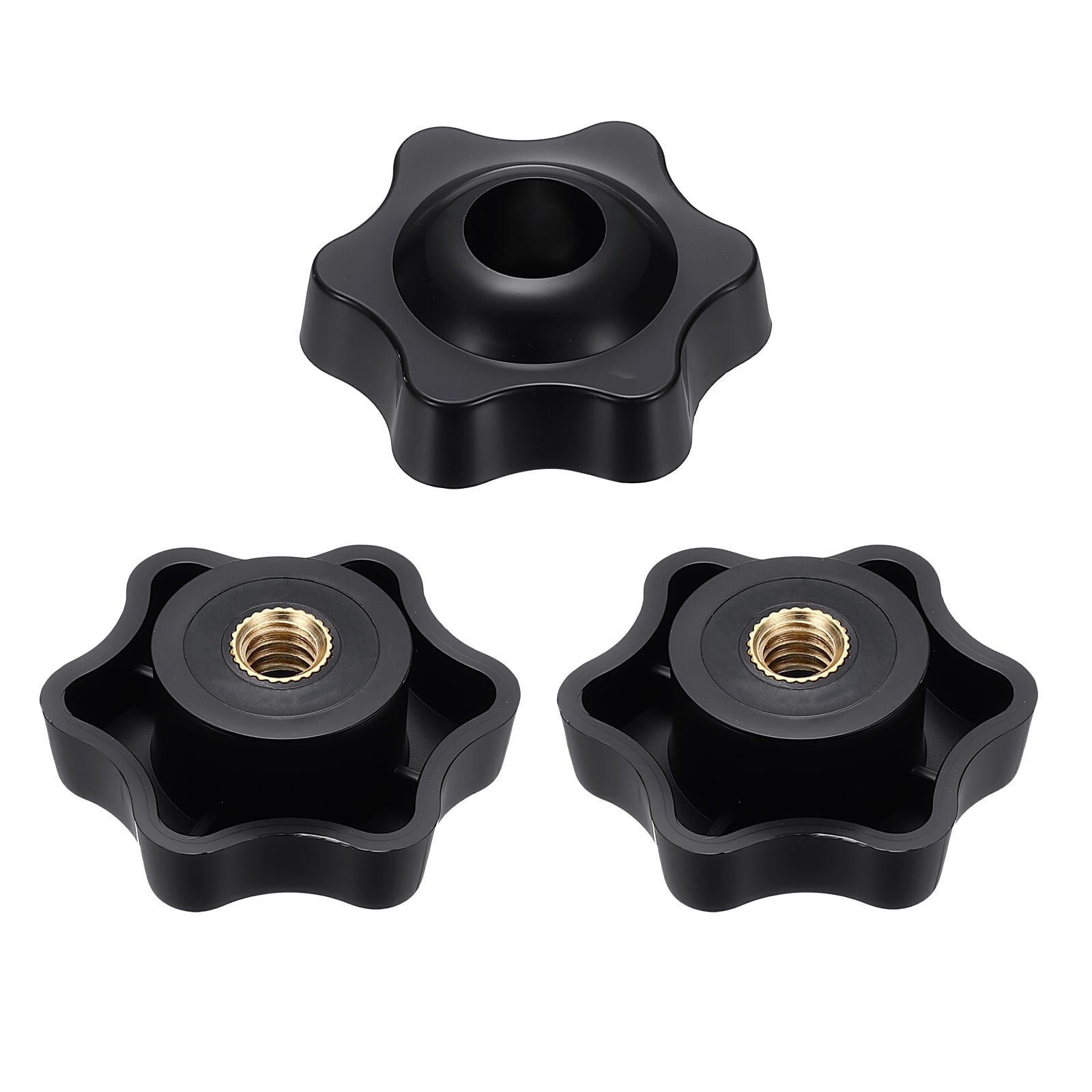 Uxcell 3pcs Star Knobs 1/4" Female Thread 38mm 6-Point Plastic Head ...