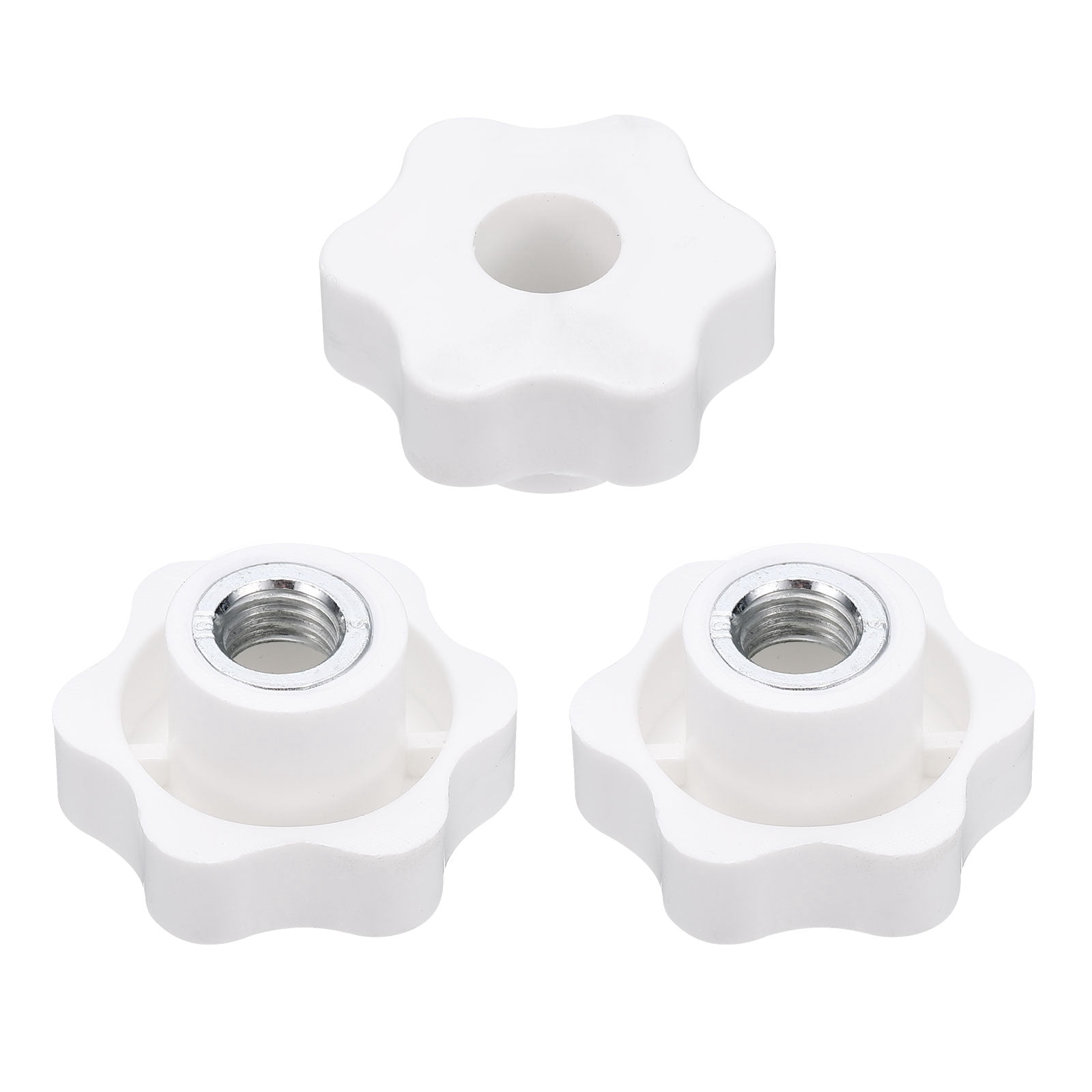 Uxcell 3pcs Star Knobs M12 Female Thread 48mm 6-Point Plastic Head Iron ...