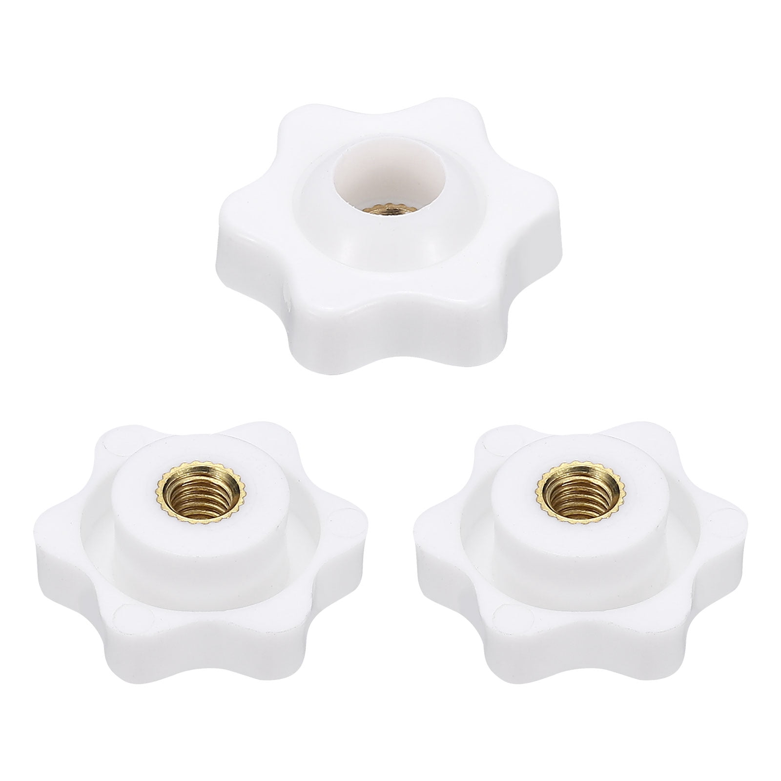 Uxcell 3pcs Star Knobs M5 Female Thread 25mm 6-Point Plastic Head Brass ...