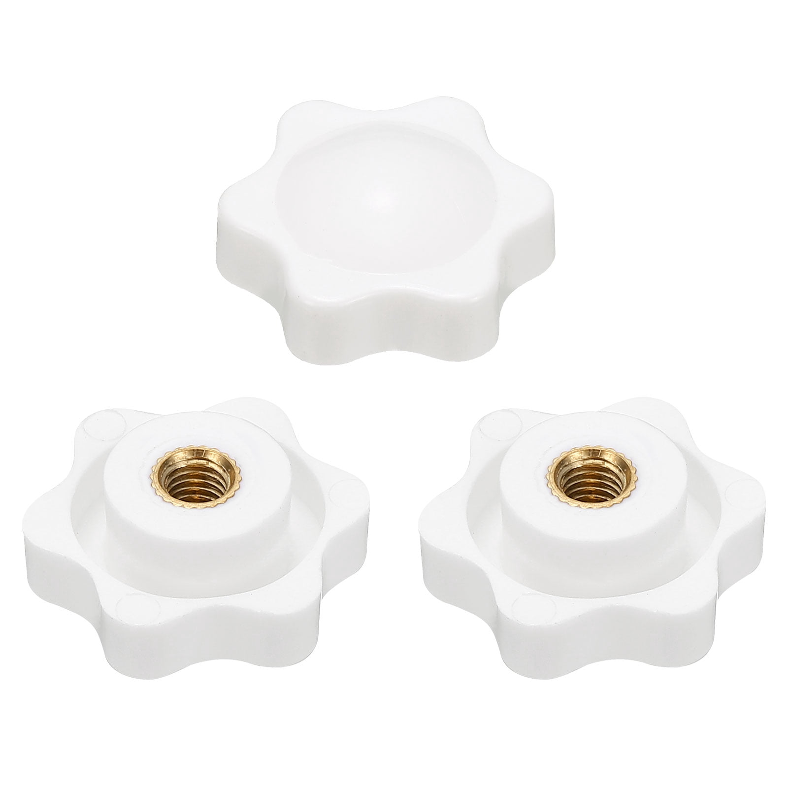 Uxcell 3pcs Star Knobs M5 Female Thread 25mm 6-Point Plastic Head Brass ...