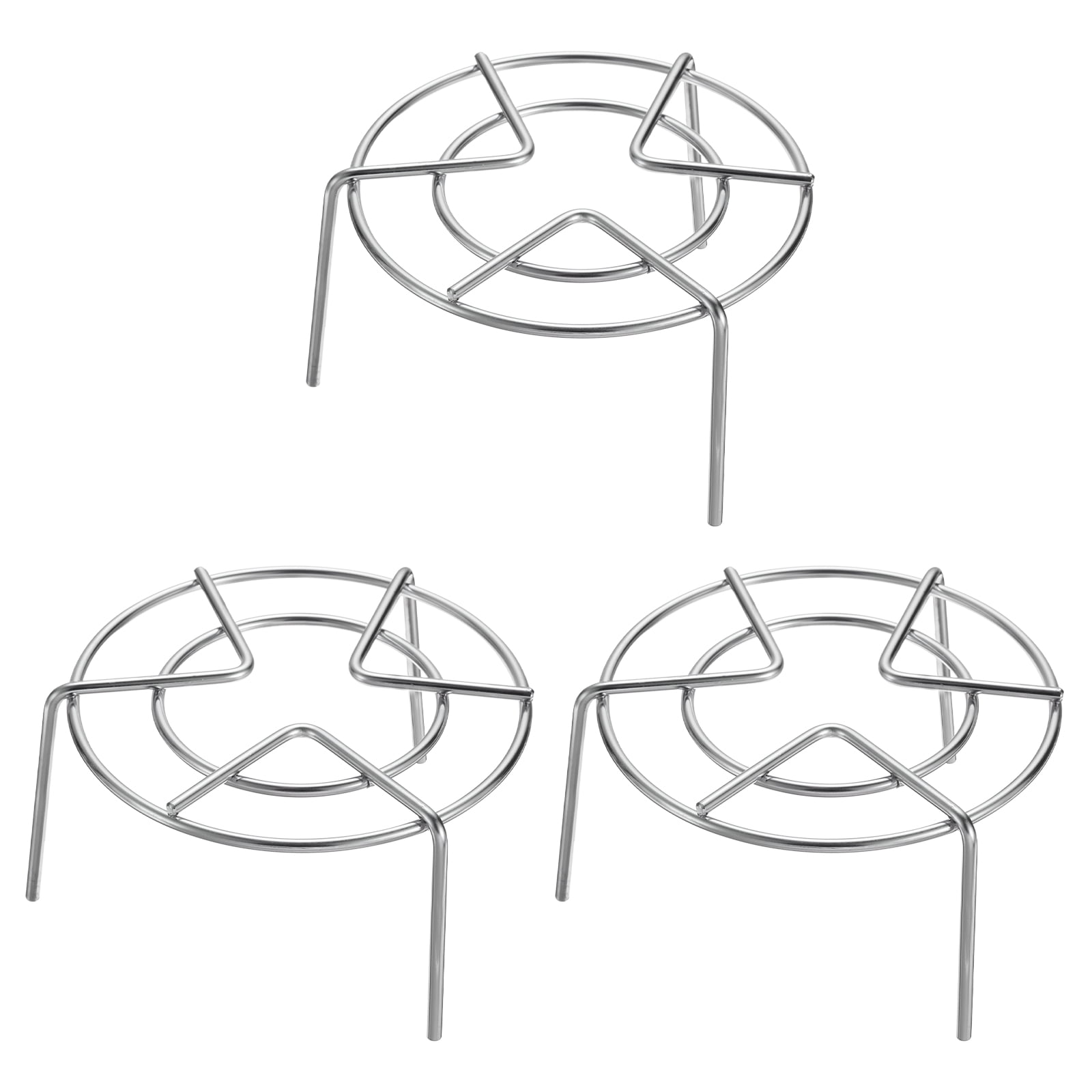 Uxcell 3pcs Steam Rack 5.5" Dia Metal Trivets for Cooker, Silver Tone ...