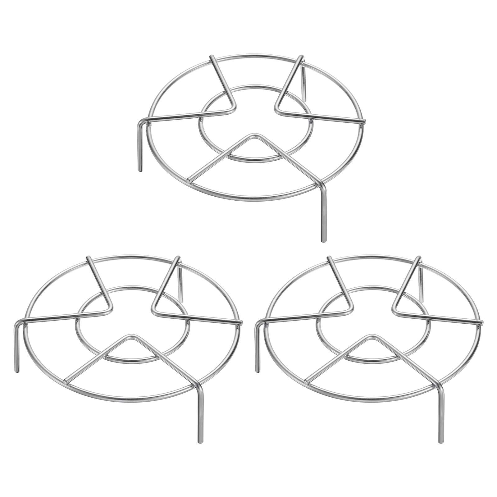 Uxcell 3pcs Steam Rack 6.3" Dia Metal Trivets for Cooker, Silver Tone ...