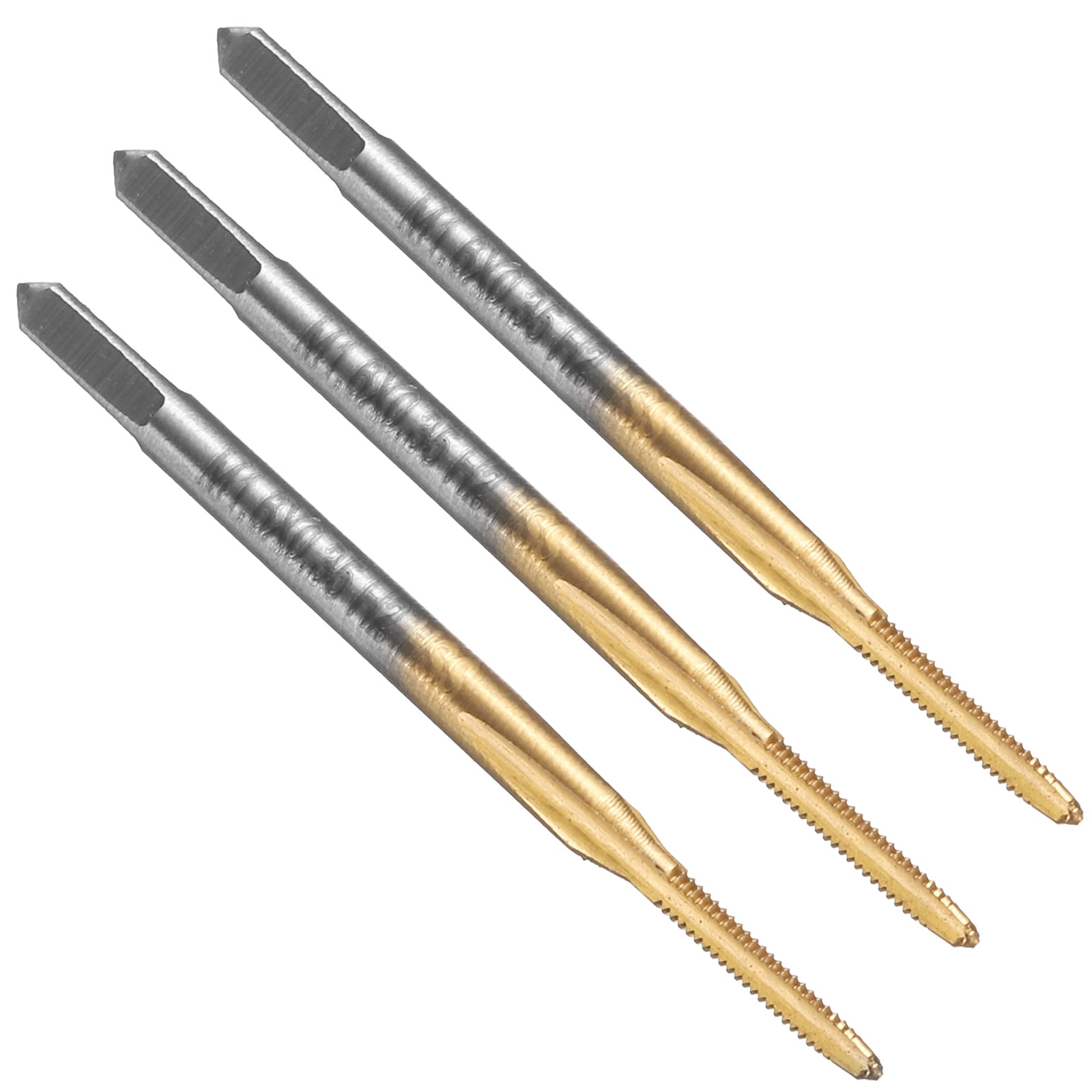 Uxcell 3pcs Straight Flute Thread Tap, M1.6 x 0.35 Metric Titanium ...