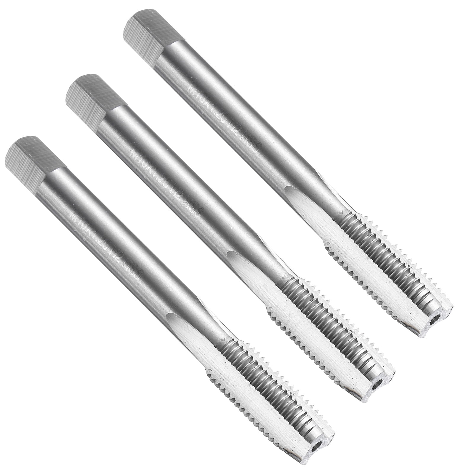 Uxcell 3pcs Straight Flute Thread Tap, M10 x 1.25 Metric Screw Threading Tapping Tool Machine ...