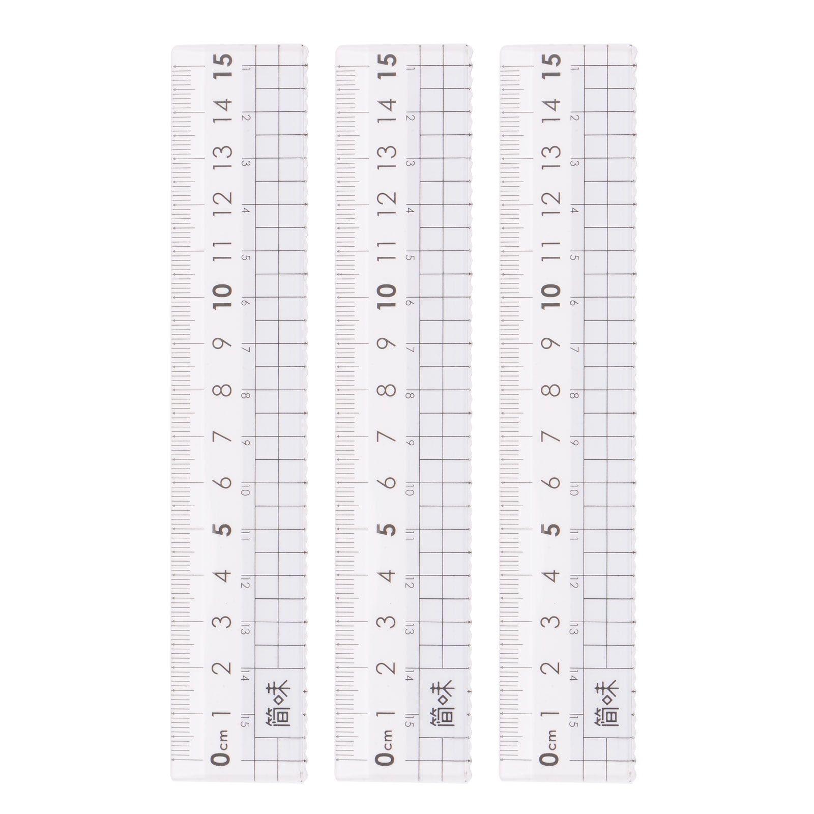 Uxcell 3pcs Straight Ruler 15cm Metric Clear Measuring Tool Checkered ...