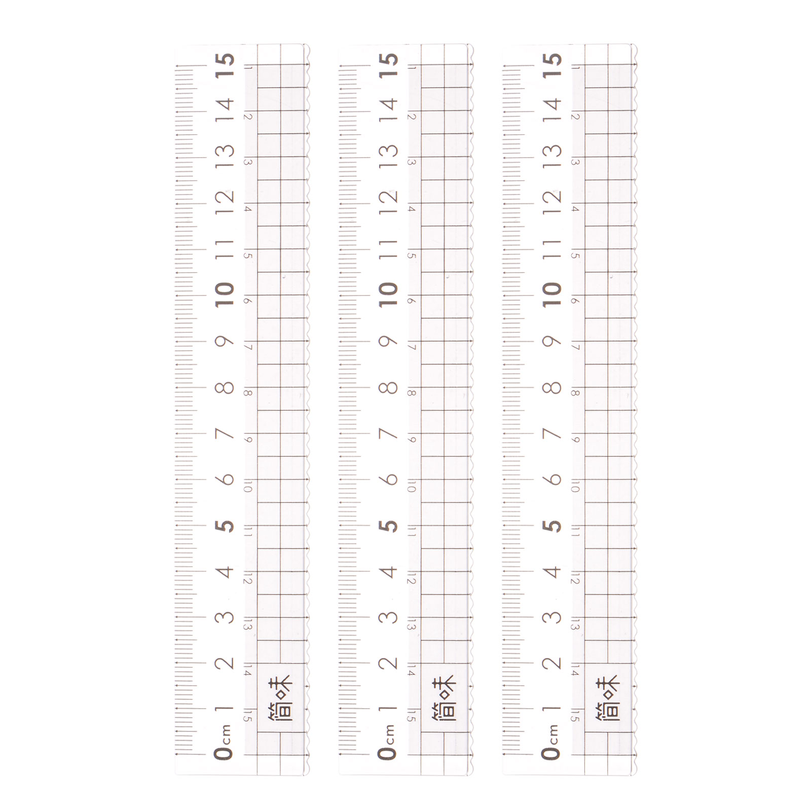 Uxcell 3pcs Straight Ruler 15cm Metric Clear Measuring Tool Checkered ...