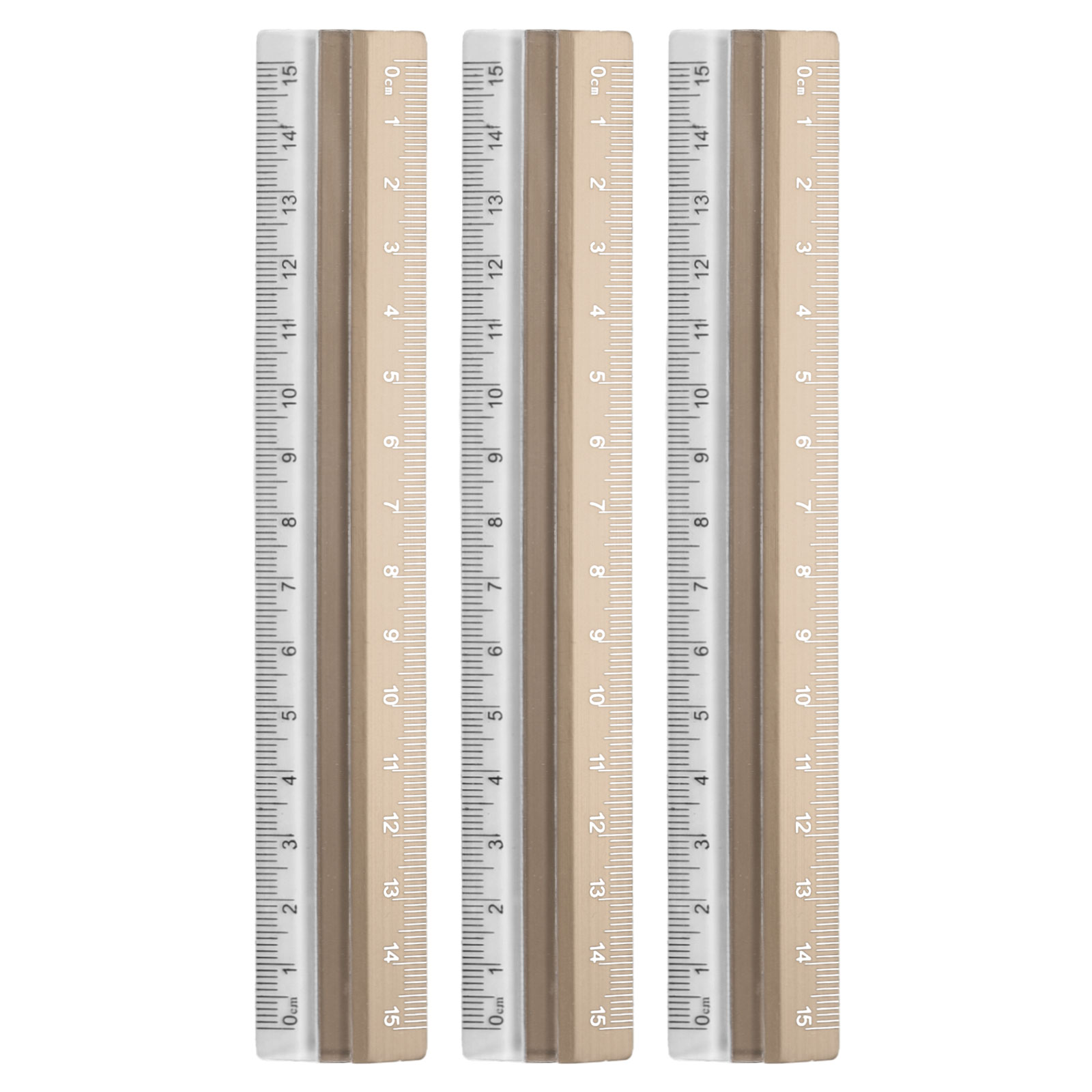 Uxcell 3pcs Straight Ruler 15cm Metric Plastic Aluminum Alloy ...