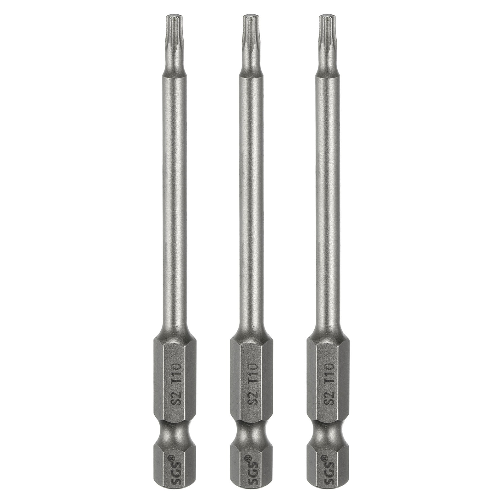 Uxcell 3pcs T10 Torx Head Screwdriver Bit 1/4" Hex Shank 3.15" (80mm ...