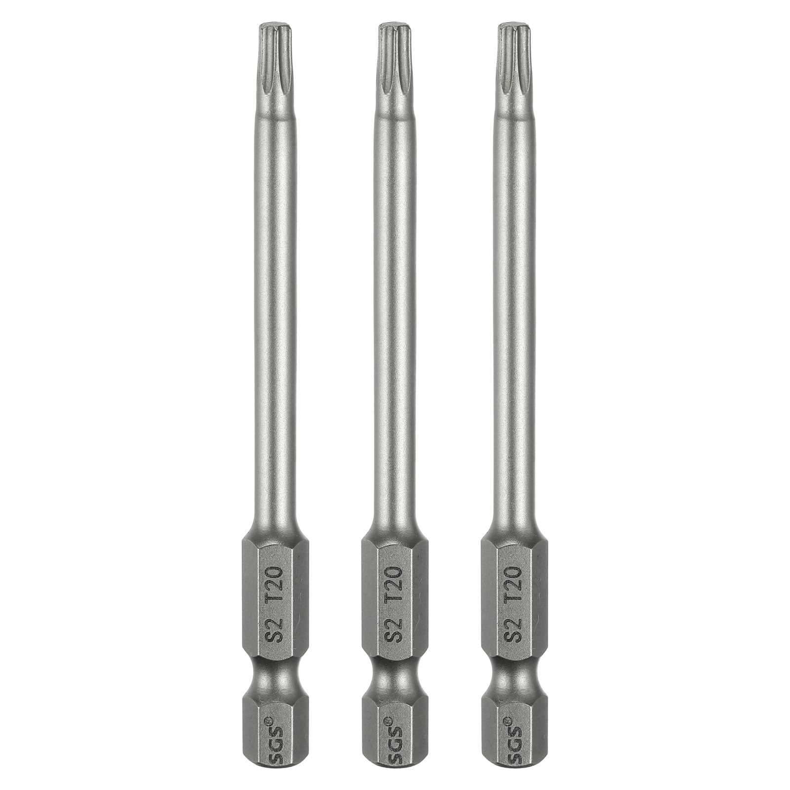 Uxcell 3pcs T20 Torx Head Screwdriver Bit 1/4" Hex Shank 3.15" (80mm ...
