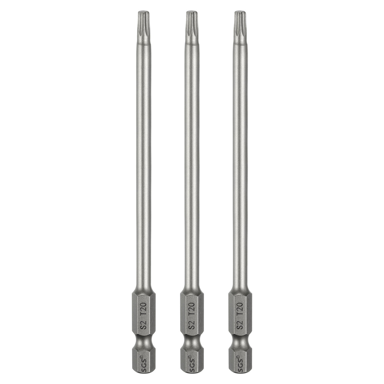 Uxcell 3pcs T20 Torx Head Screwdriver Bit 1/4" Hex Shank 4.3" (110mm ...