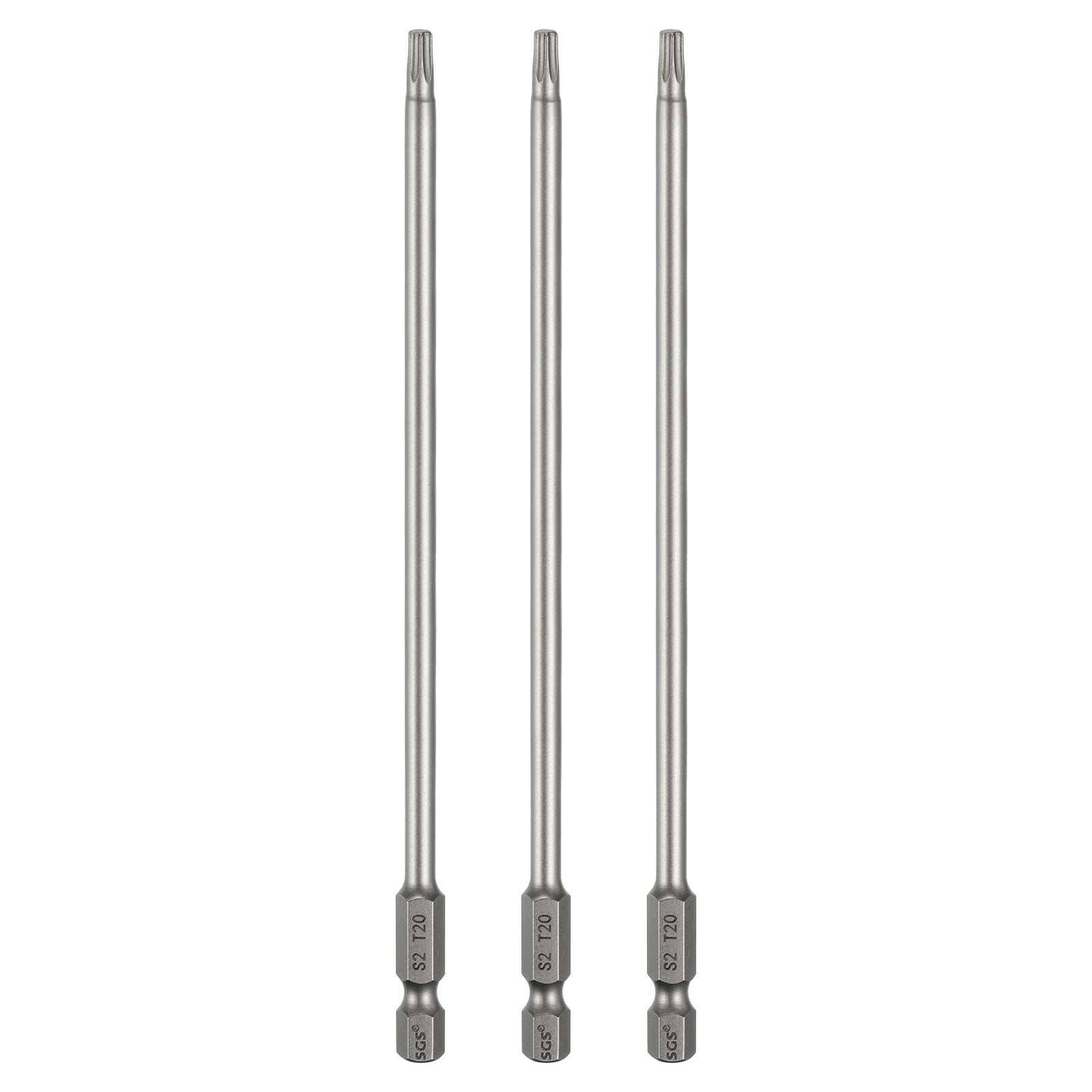 Uxcell 3pcs T20 Torx Head Screwdriver Bit 1/4" Hex Shank 6" (150mm ...