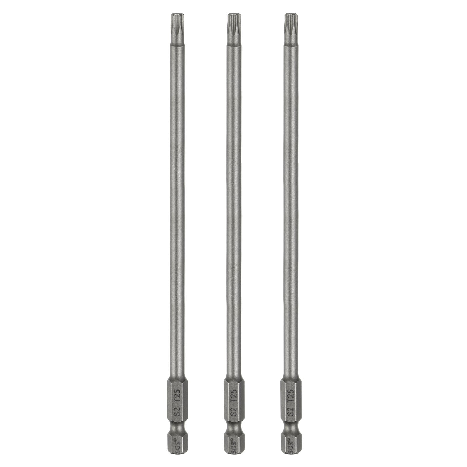 Uxcell 3pcs T25 Torx Head Screwdriver Bit 1/4" Hex Shank 6" (150mm ...