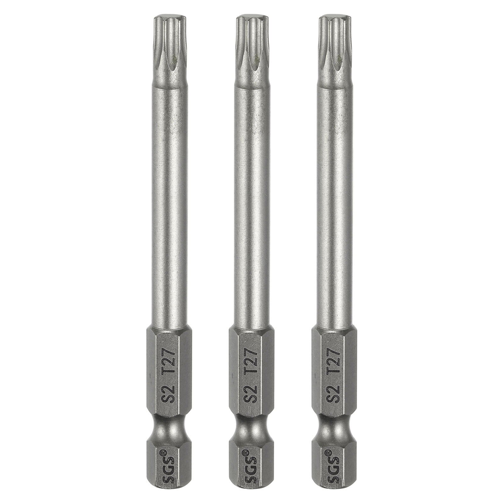 Uxcell 3pcs T27 Torx Head Screwdriver Bit 1/4" Hex Shank 3" (75mm) Long ...