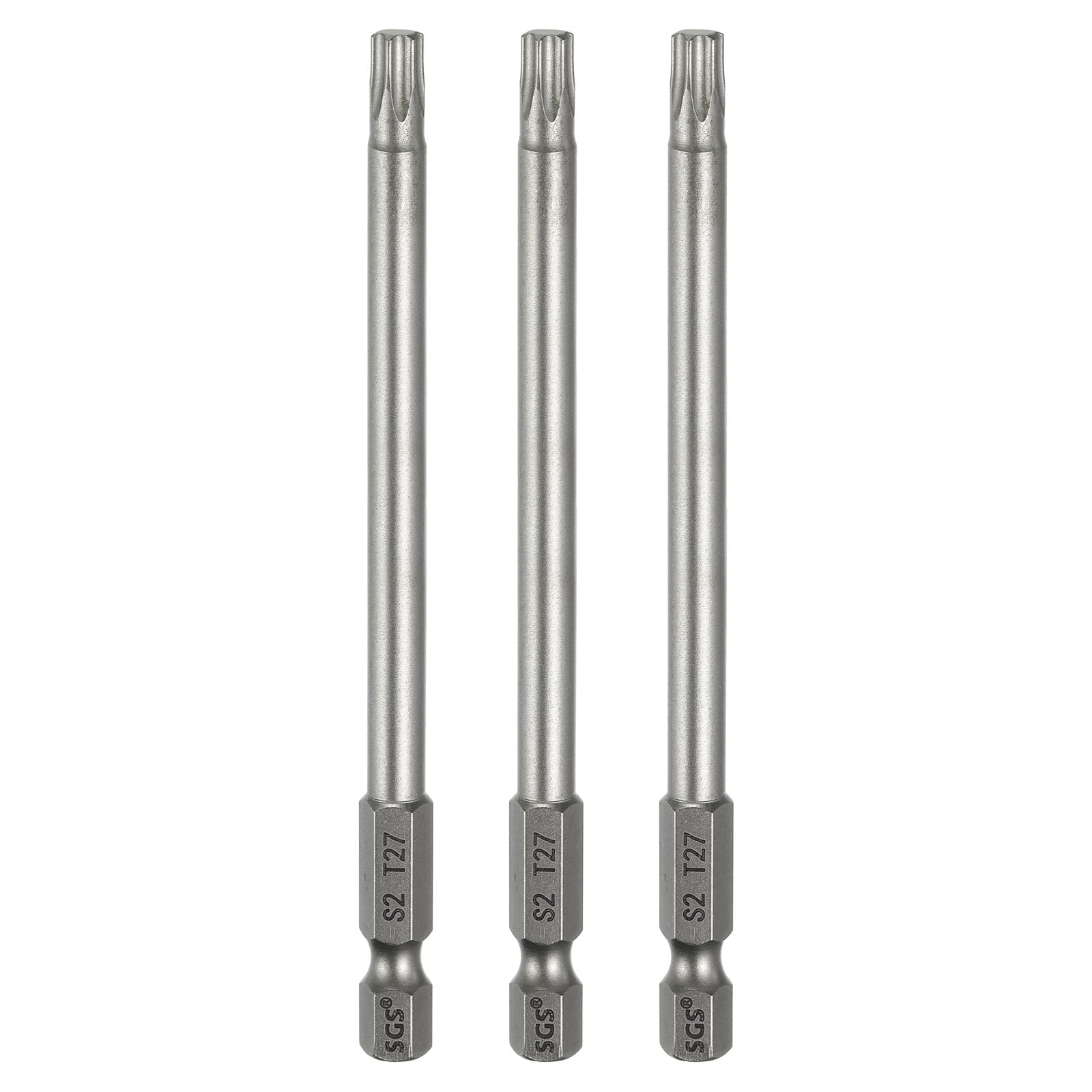 Uxcell 3pcs T27 Torx Head Screwdriver Bit 1/4" Hex Shank 4" (100mm ...