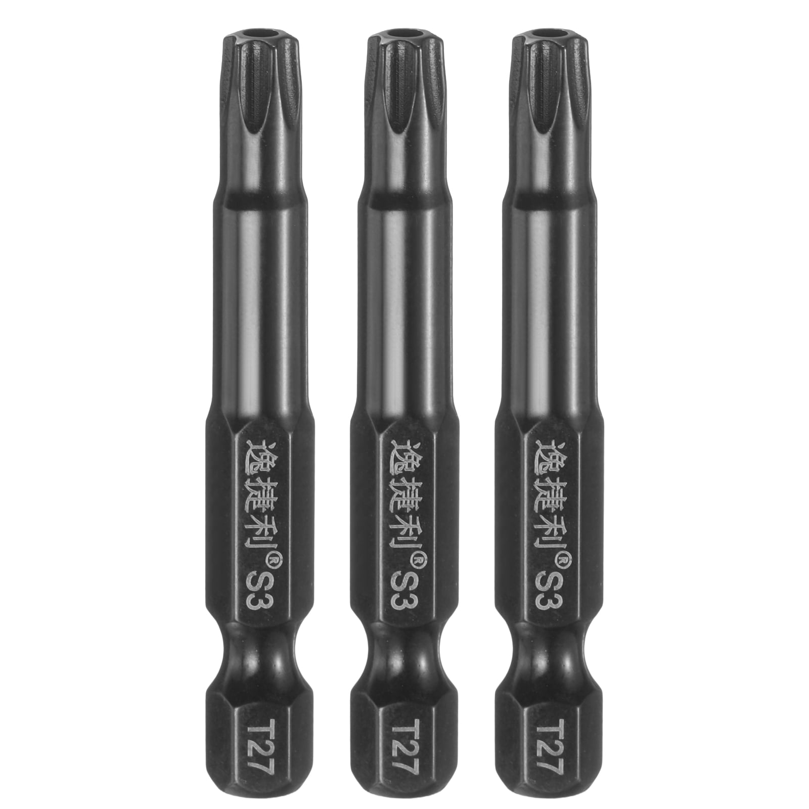 Uxcell 3pcs T27 Torx Screwdriver Bit 1/4" Hex Shank 50mm/2" Length S3 ...